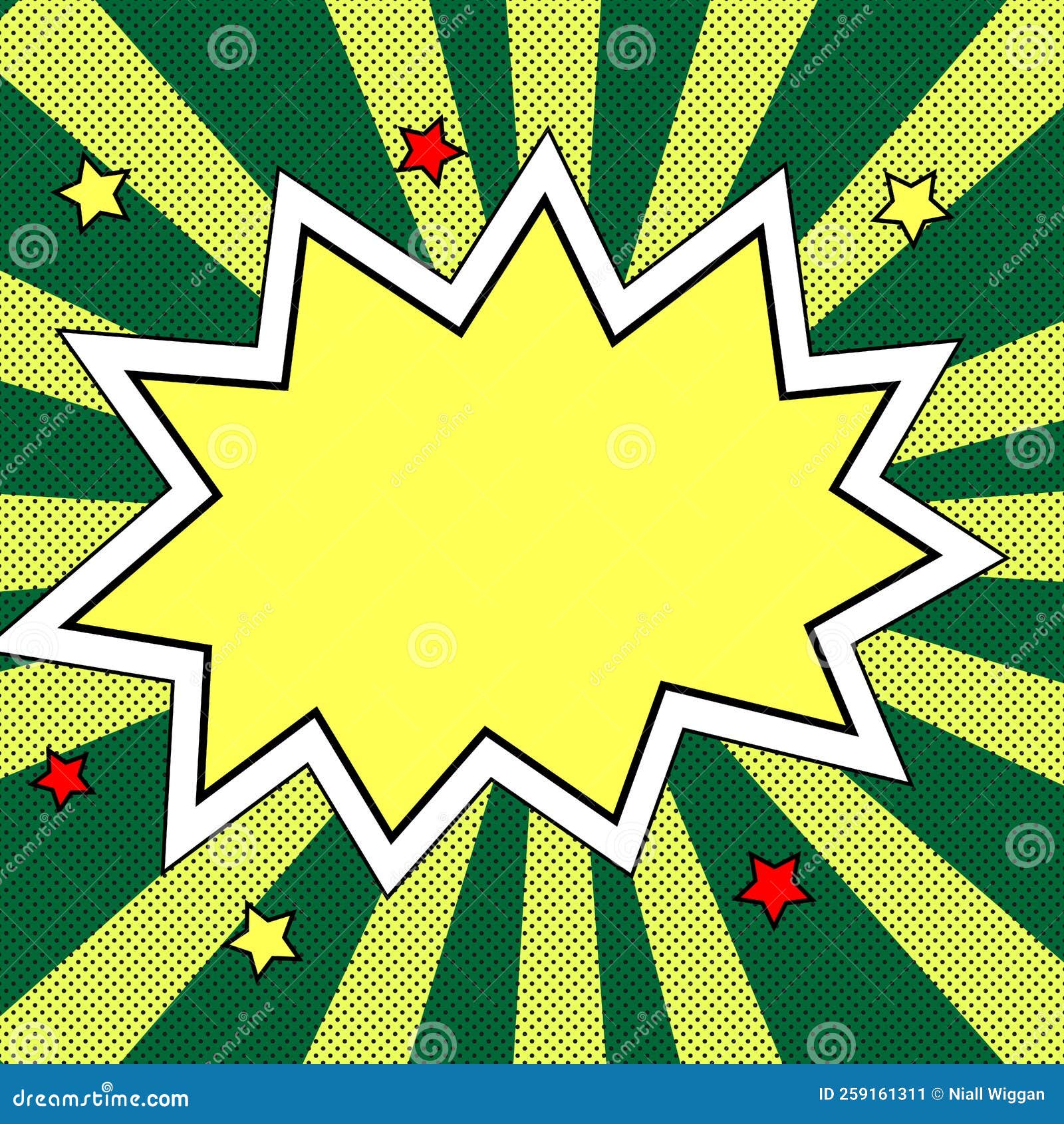 Comic Blank Speech Bubble with Copy Space Over Circular Color ...