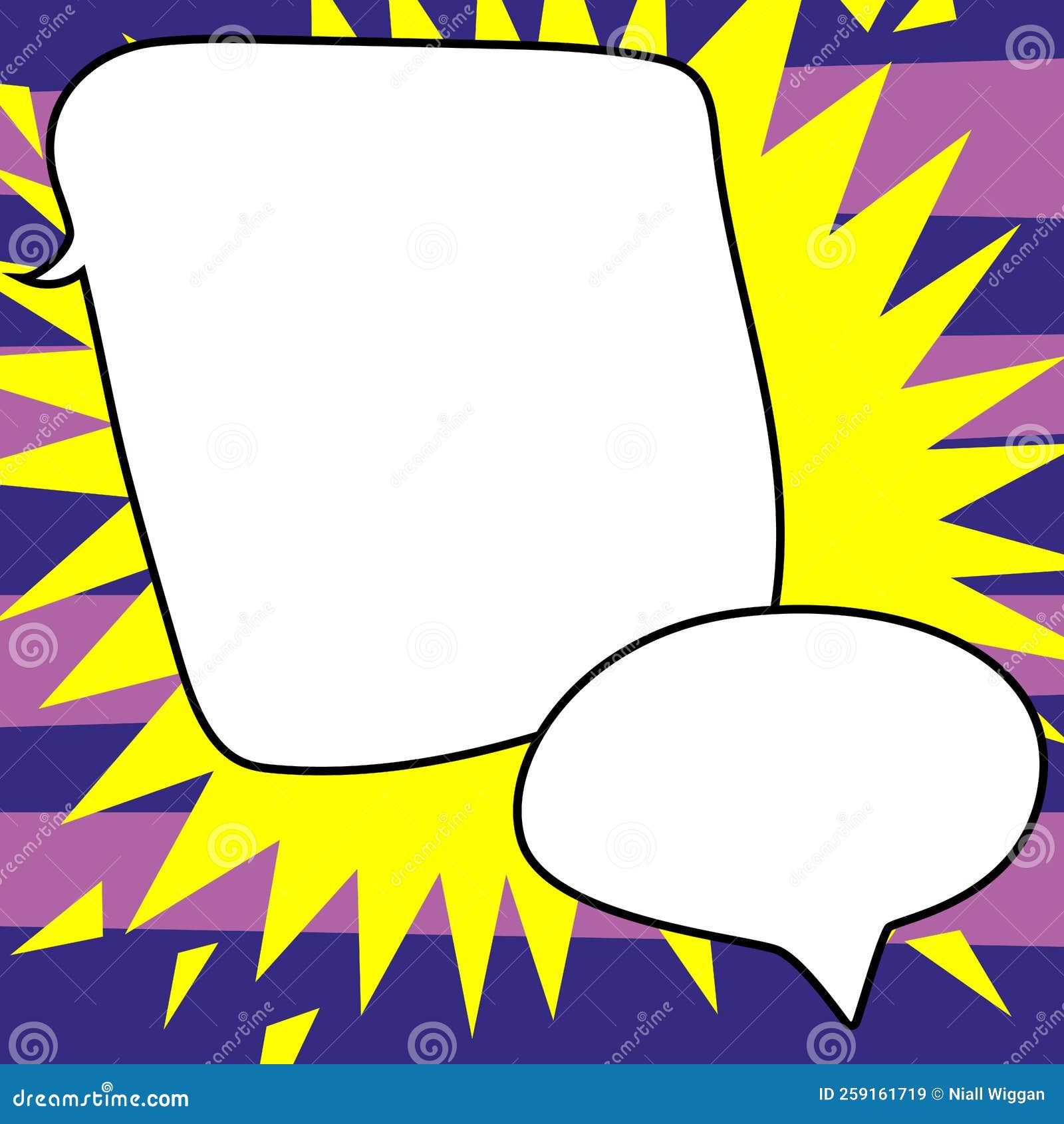 Comic Blank Speech Bubble with Copy Space Over Circular Color ...