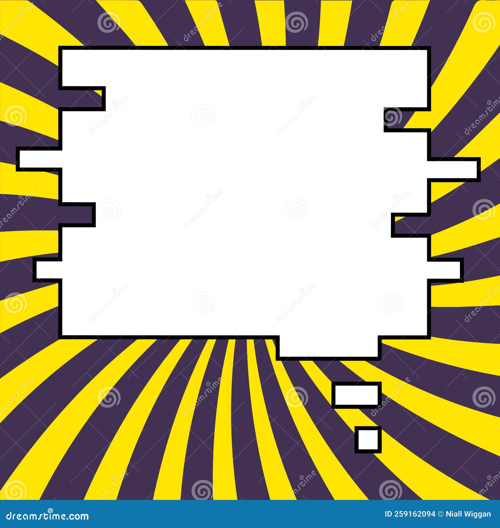 Comic Blank Speech Bubble with Copy Space Over Circular Color ...