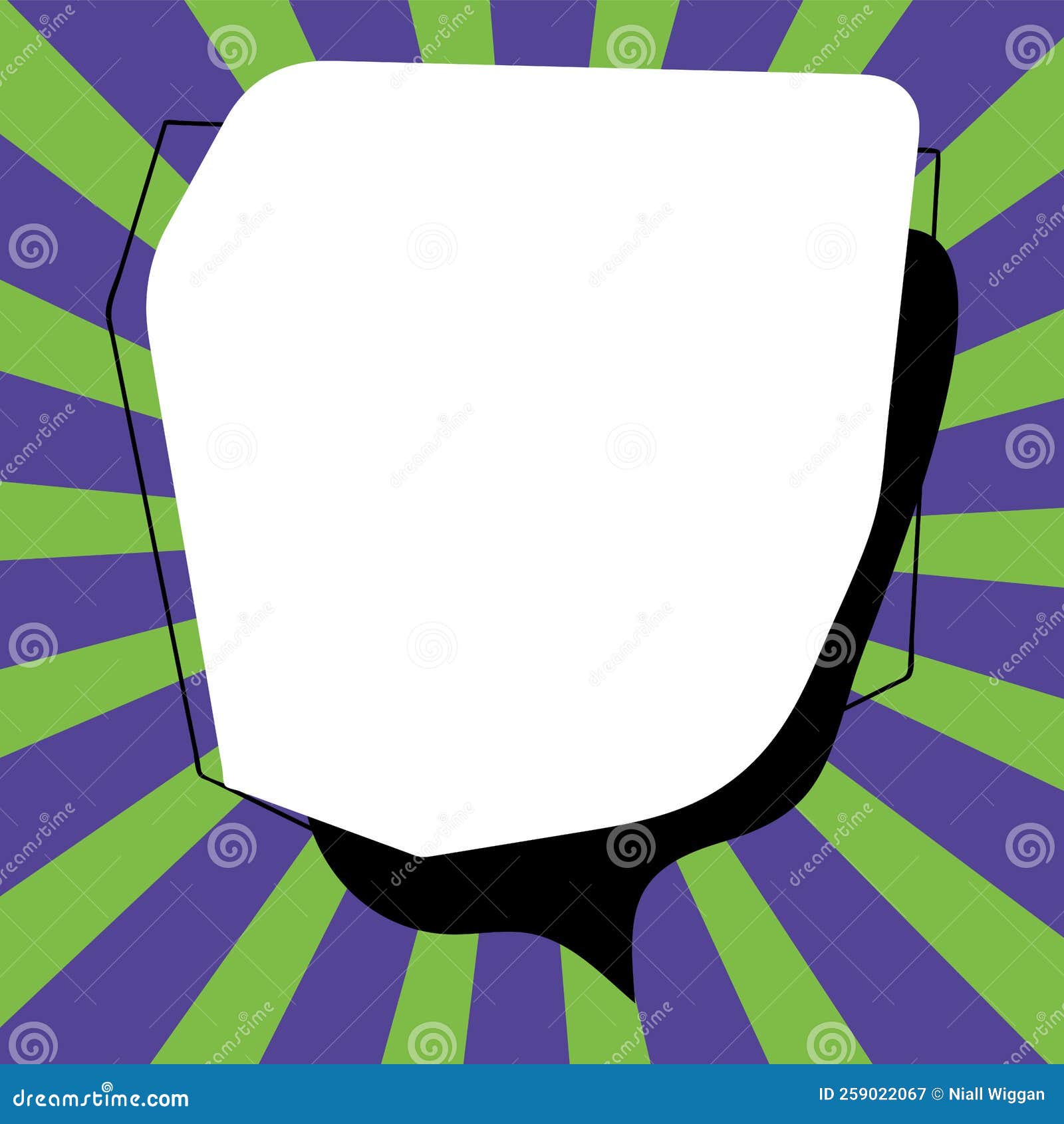 Comic Blank Speech Bubble with Copy Space Over Circular Color ...