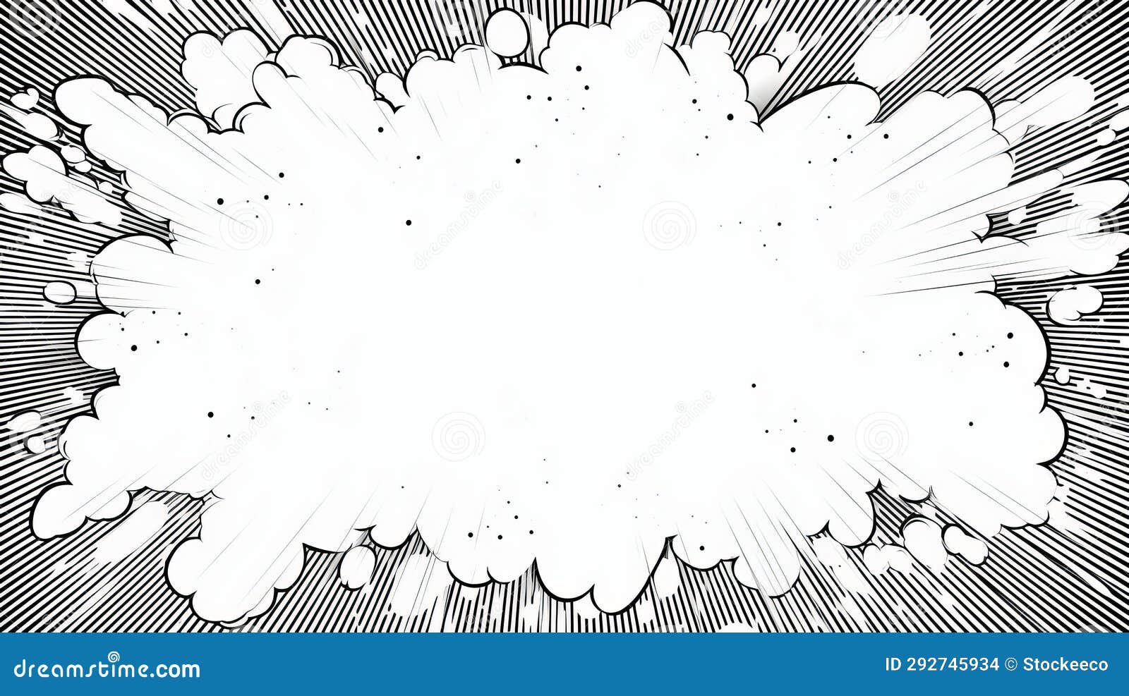 Comic Blast: Black and White Explosion Background Vector Illustration ...