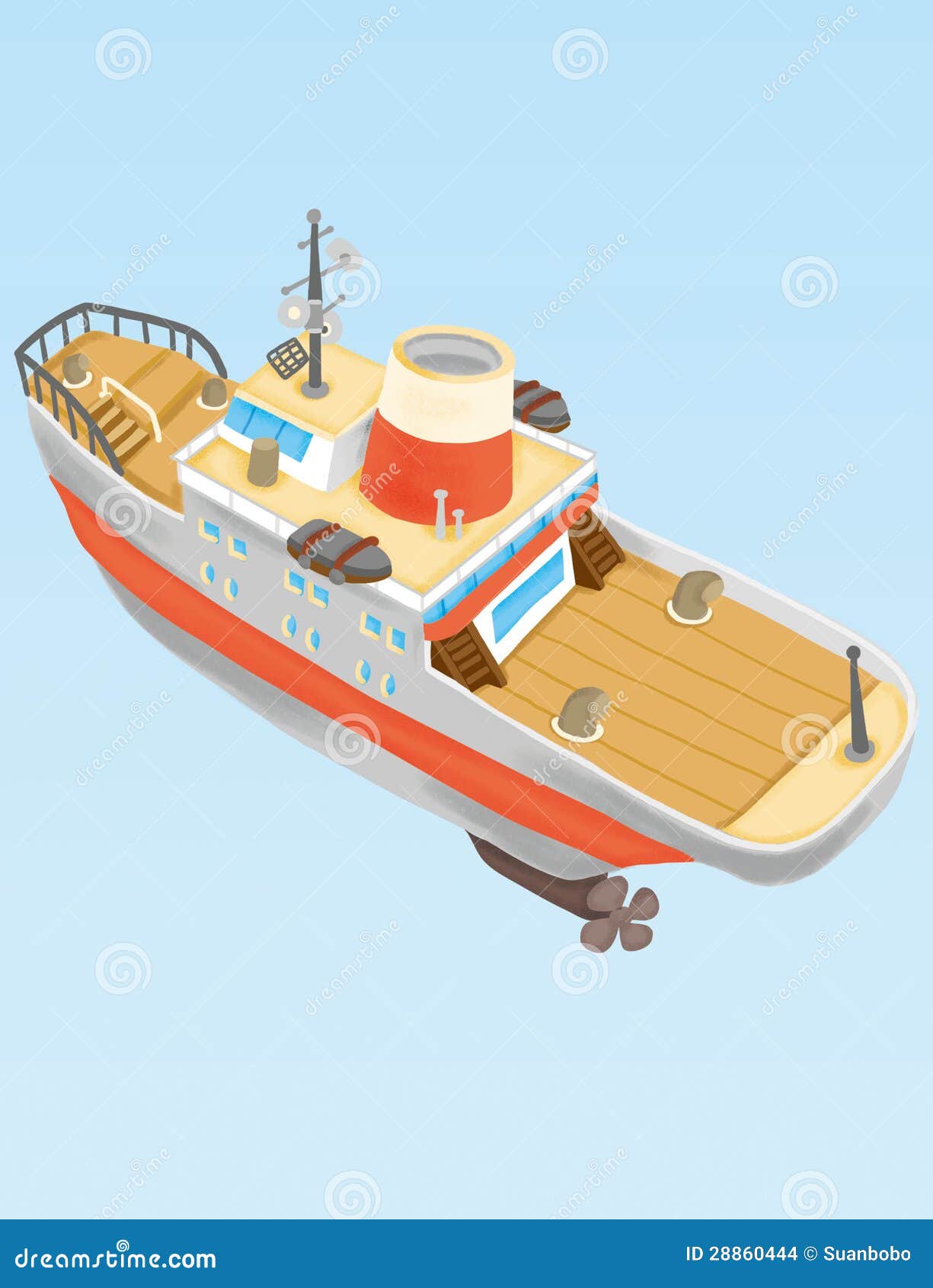 Comic boat stock illustration. Illustration of ship, pirate - 28860444