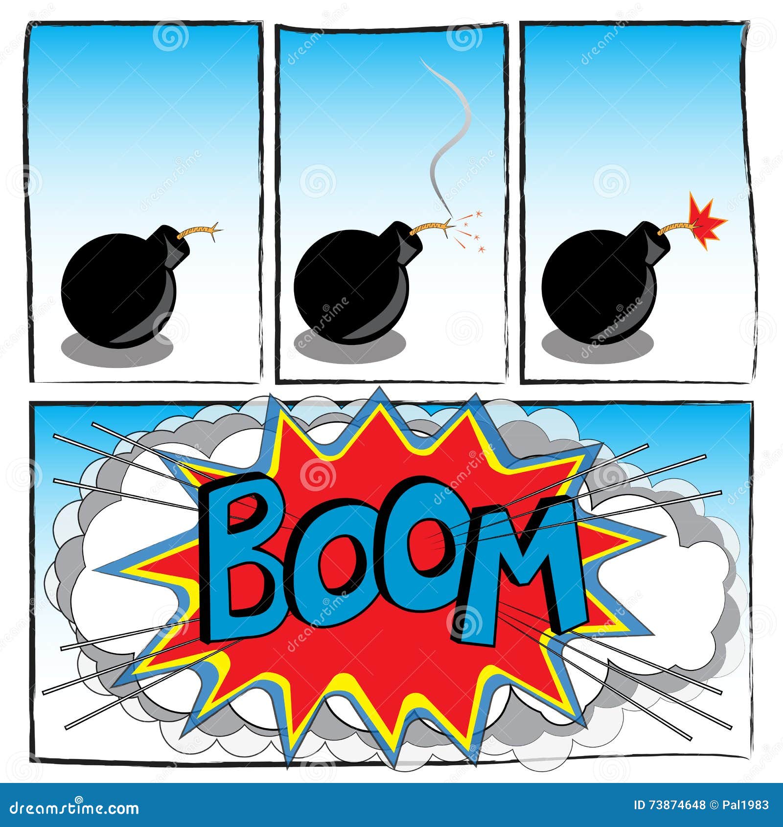 A comic about the bomb stock vector. Illustration of design - 73874648