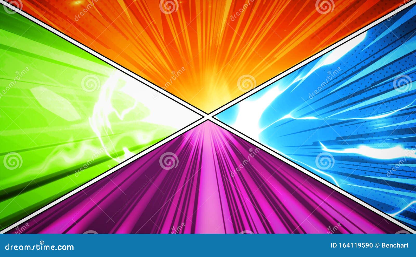 Comic Book Action Layout Background with Power Fx Stock Photo - Image ...