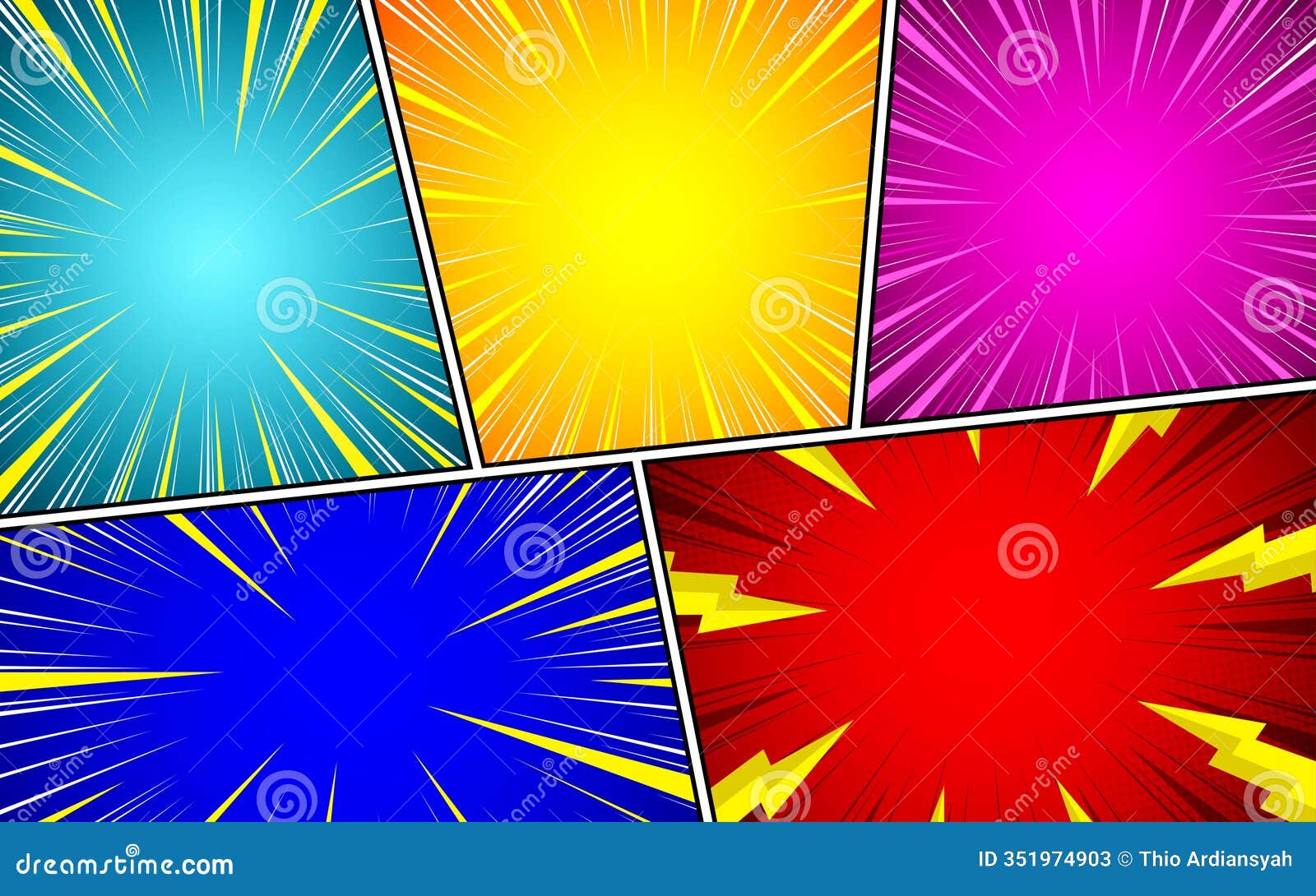 Comic Book Action Layout Background. Powerful Comic Illustration Like ...