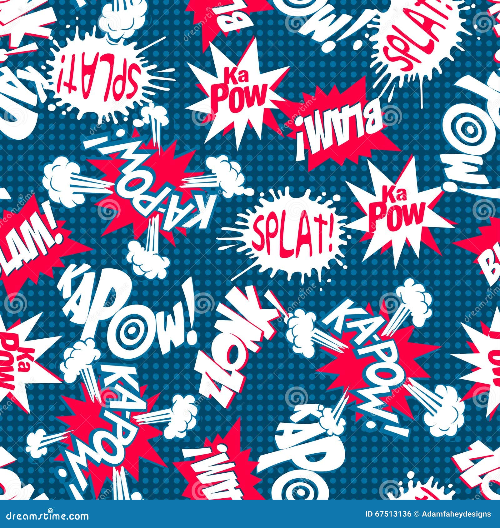 Comic Book Action Words Seamless Pattern Stock Vector - Illustration of ...