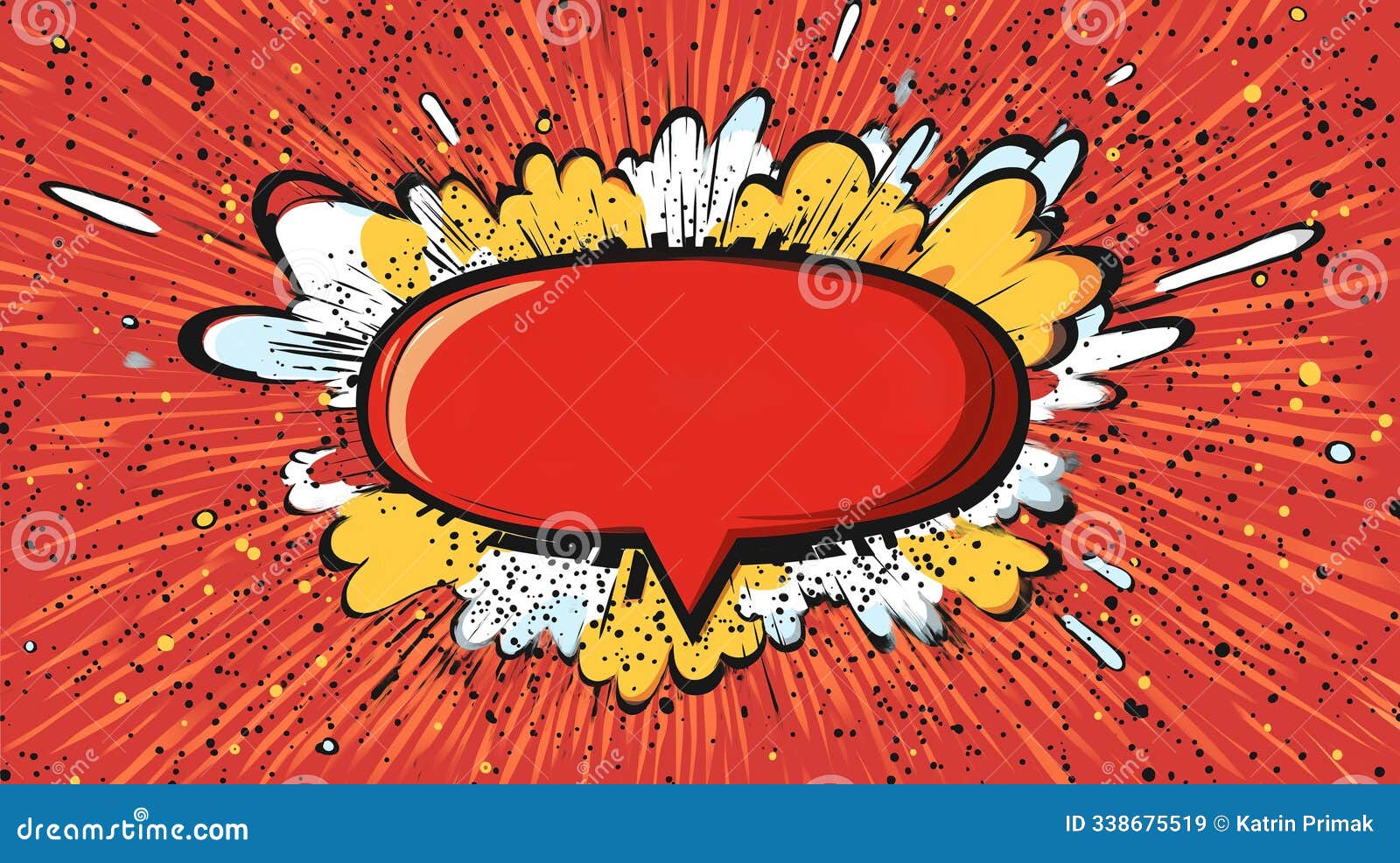 Comic Book Art Style Exploding Pop Speech Bubble Background Stock Image ...