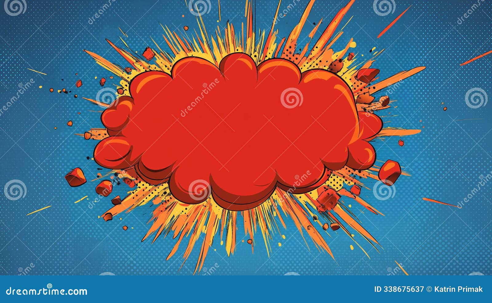 Comic Book Art Style Exploding Pop Speech Bubble Background Stock Image ...