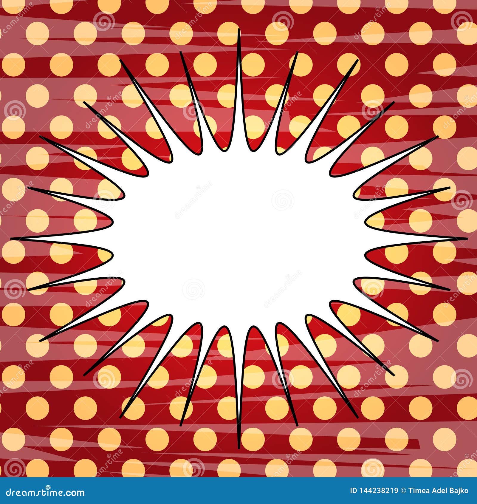 Comic Book Background with Big Blank Explosion Bubble. Stock Vector ...