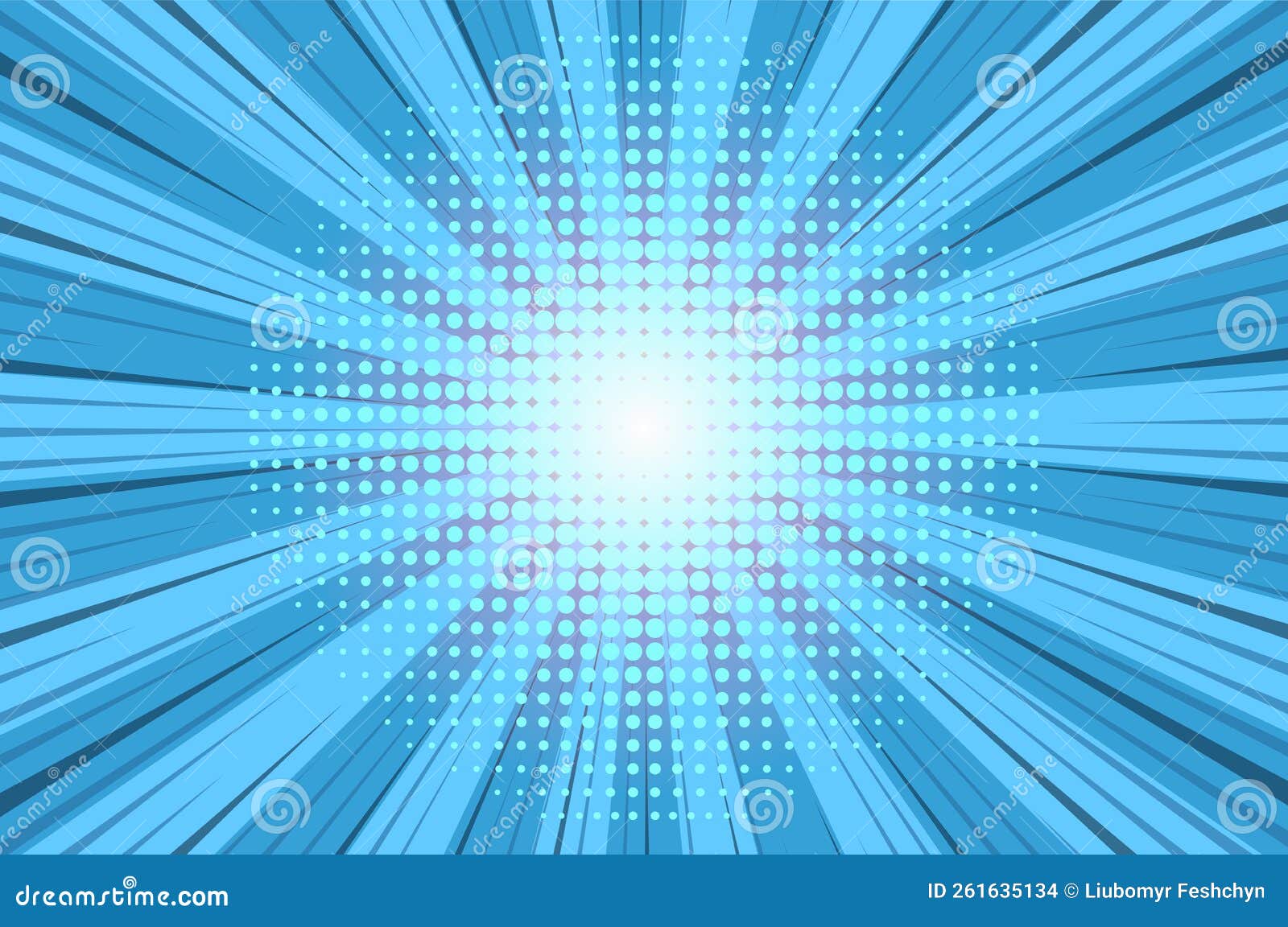 Comic Book Background. Cartoon Rays in Retro Pop Art Style. Blank ...