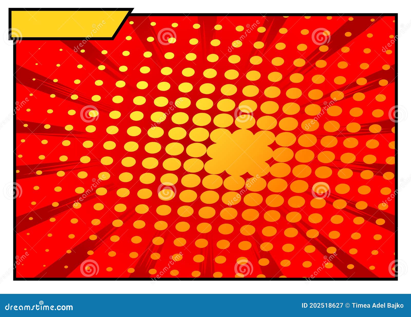 Comic Book Page Background Template. Cartoon Style Backdrop. Stock ...