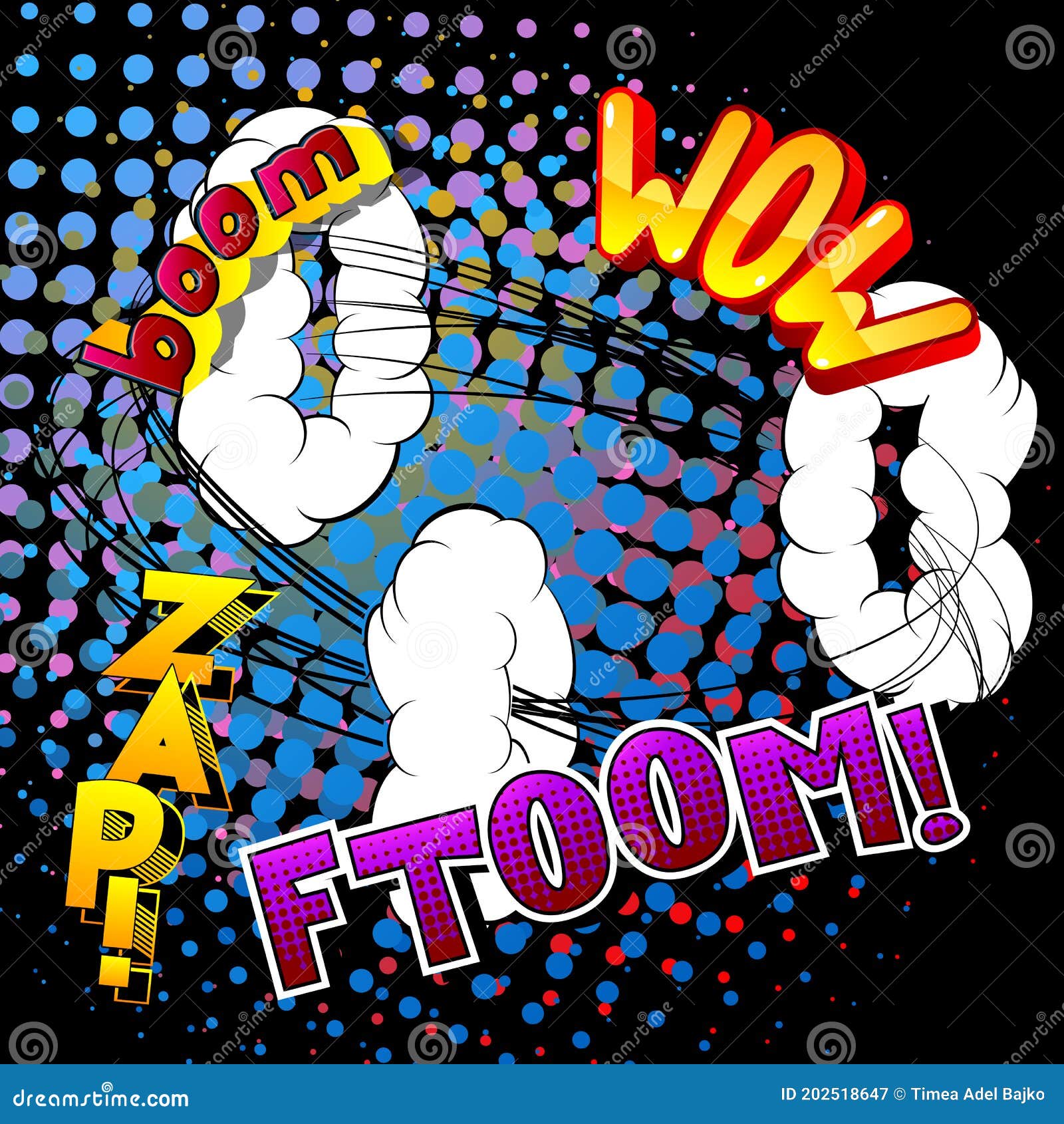 Comic Book Background with Word Sound Effects. Stock Vector ...