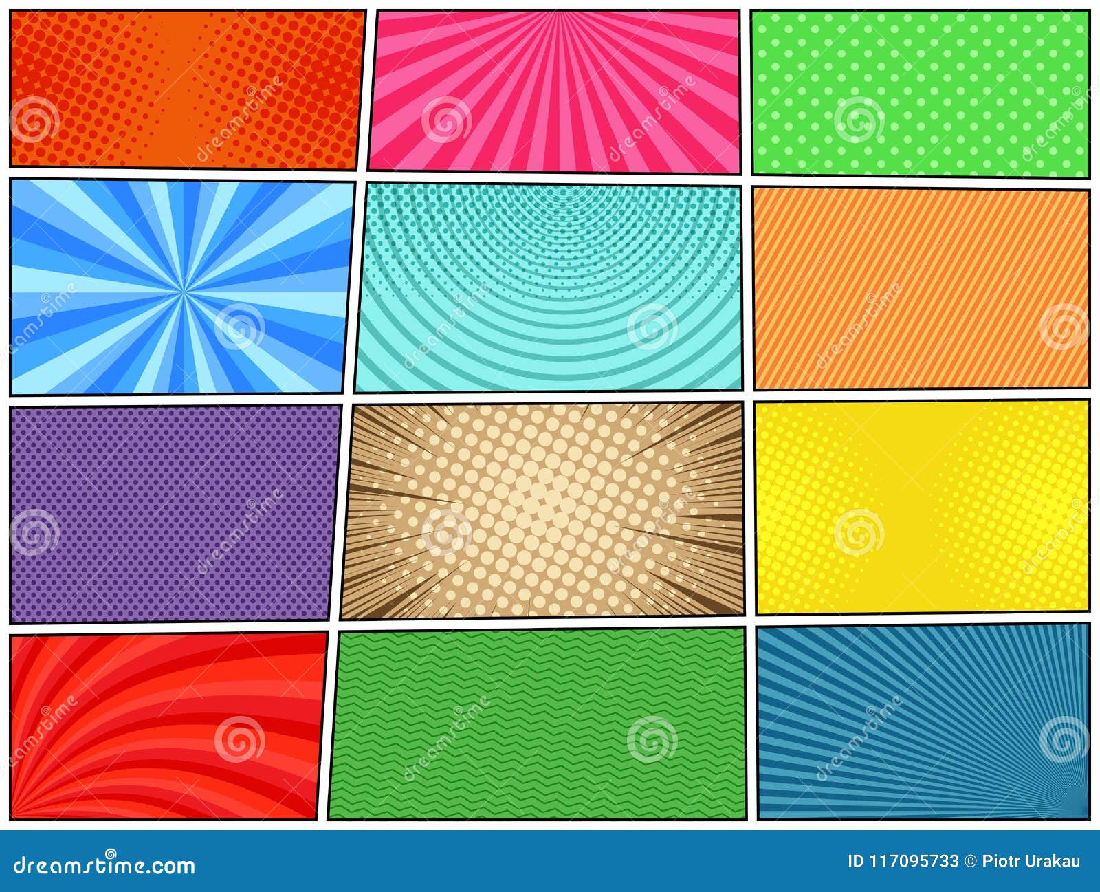 Comic book backgrounds set stock vector. Illustration of album - 117095733