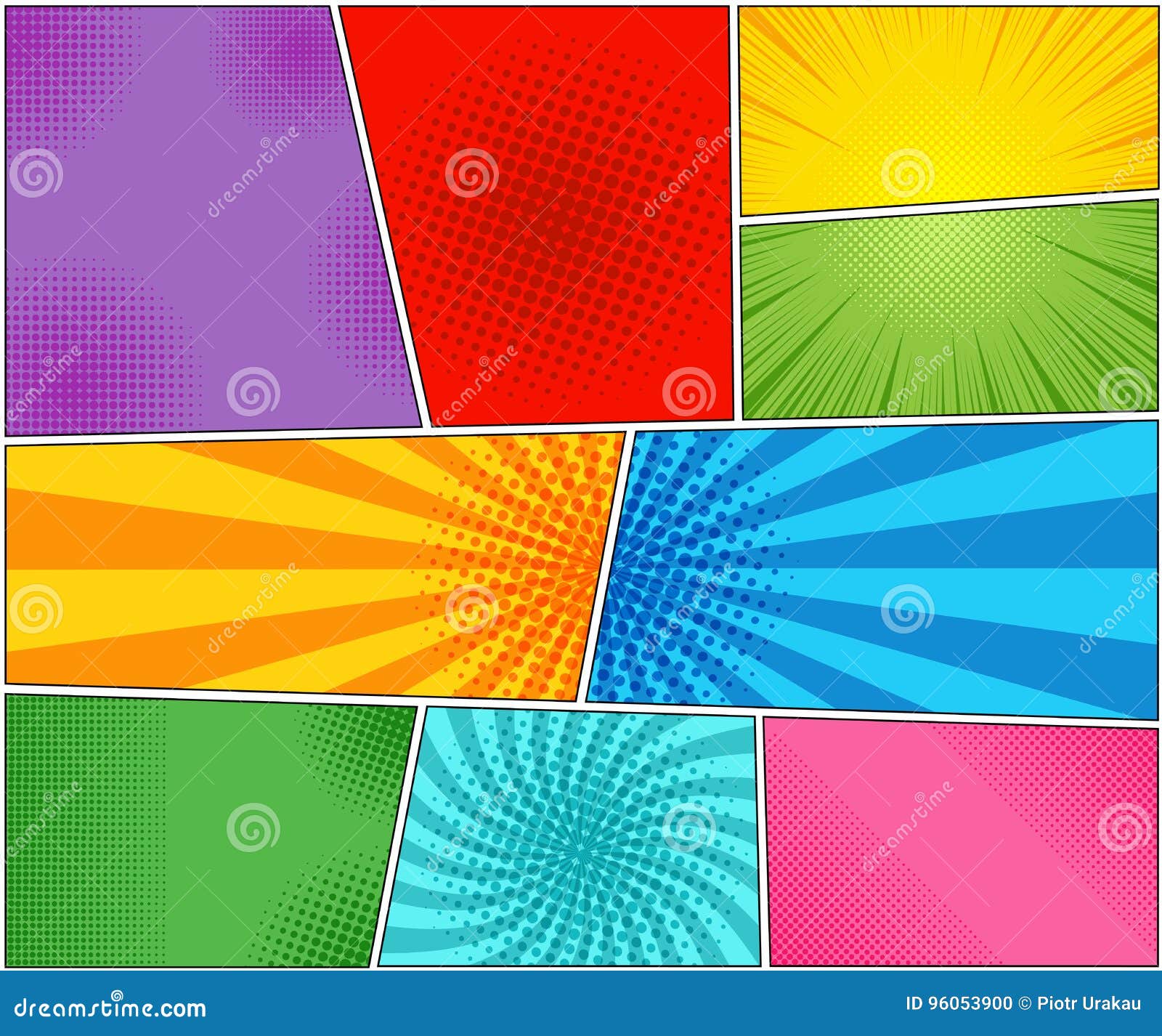 Comic book backgrounds set stock vector. Illustration of colorful ...