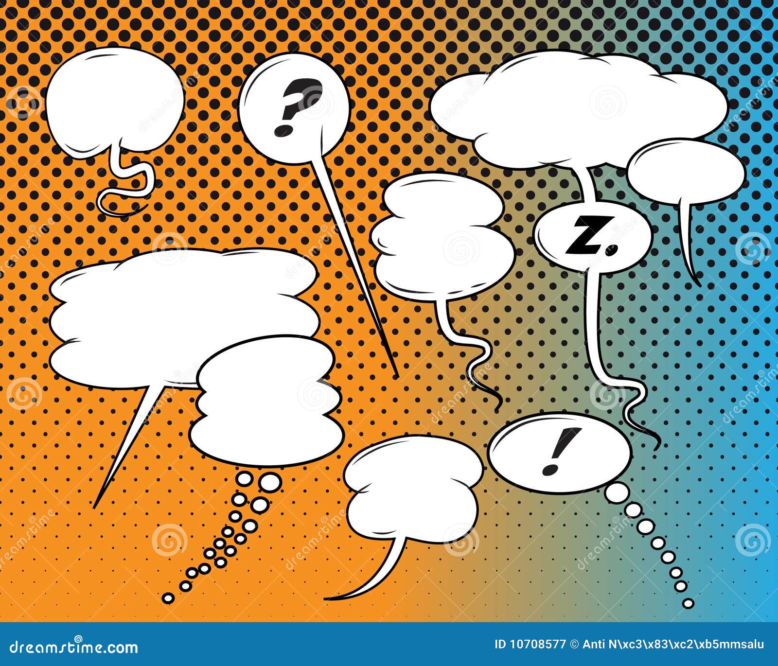 Comic book - balloons stock vector. Illustration of think - 10708577