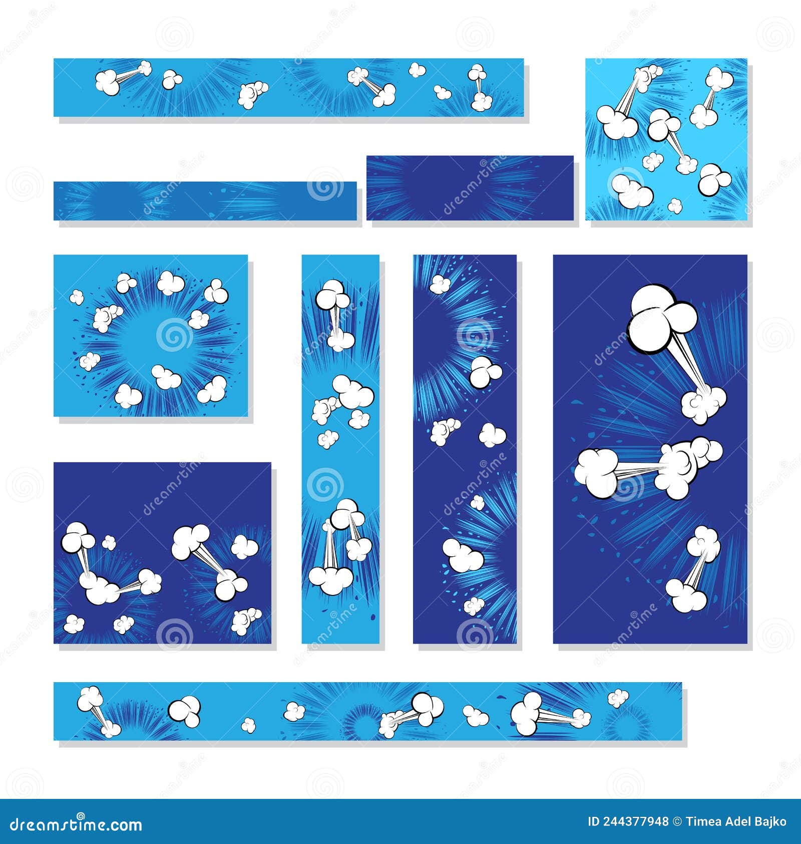 Comic Book Banner Set Illustration. Pop Art Banners Stock Vector ...