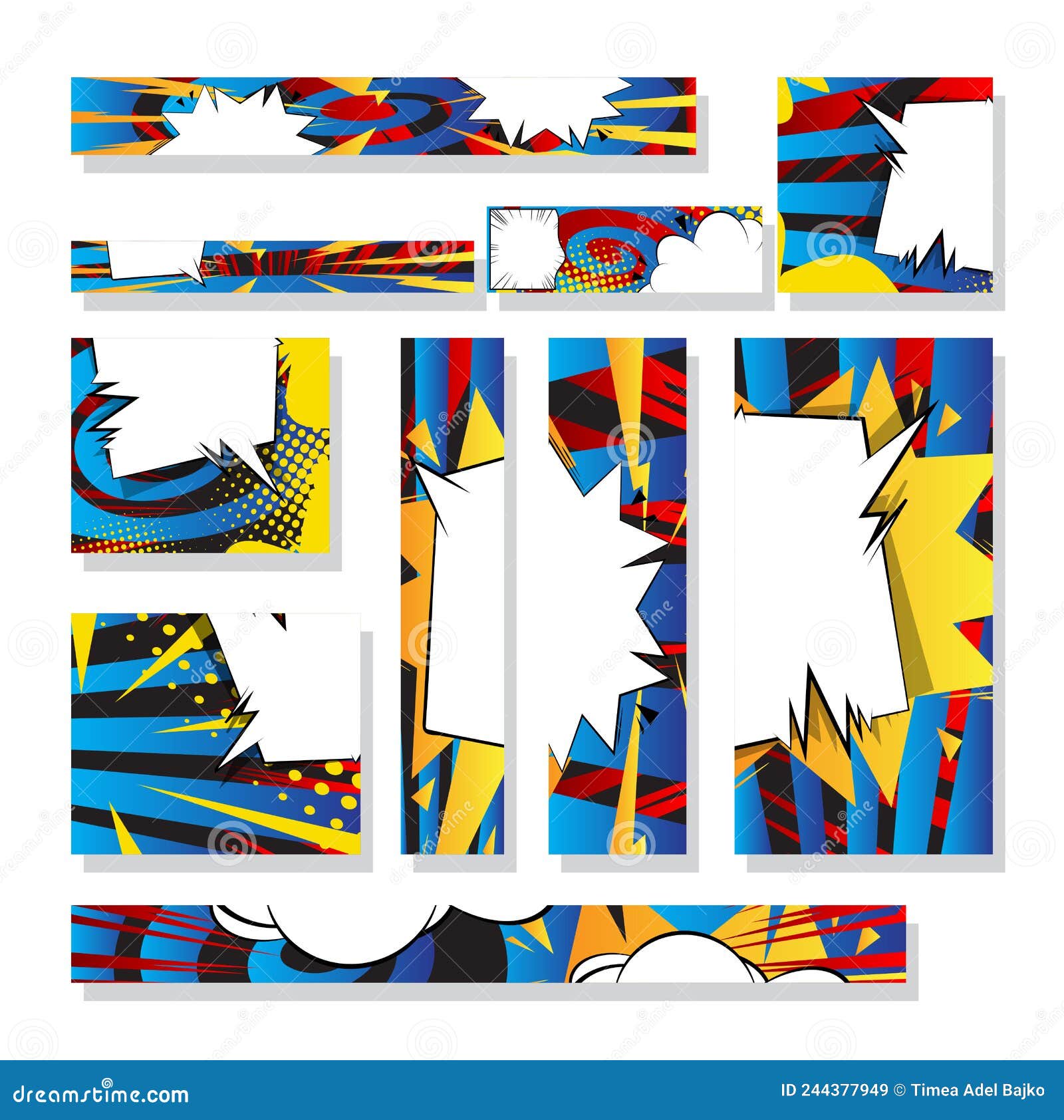 Comic Book Banner Set Illustration. Pop Art Banners Stock Vector ...