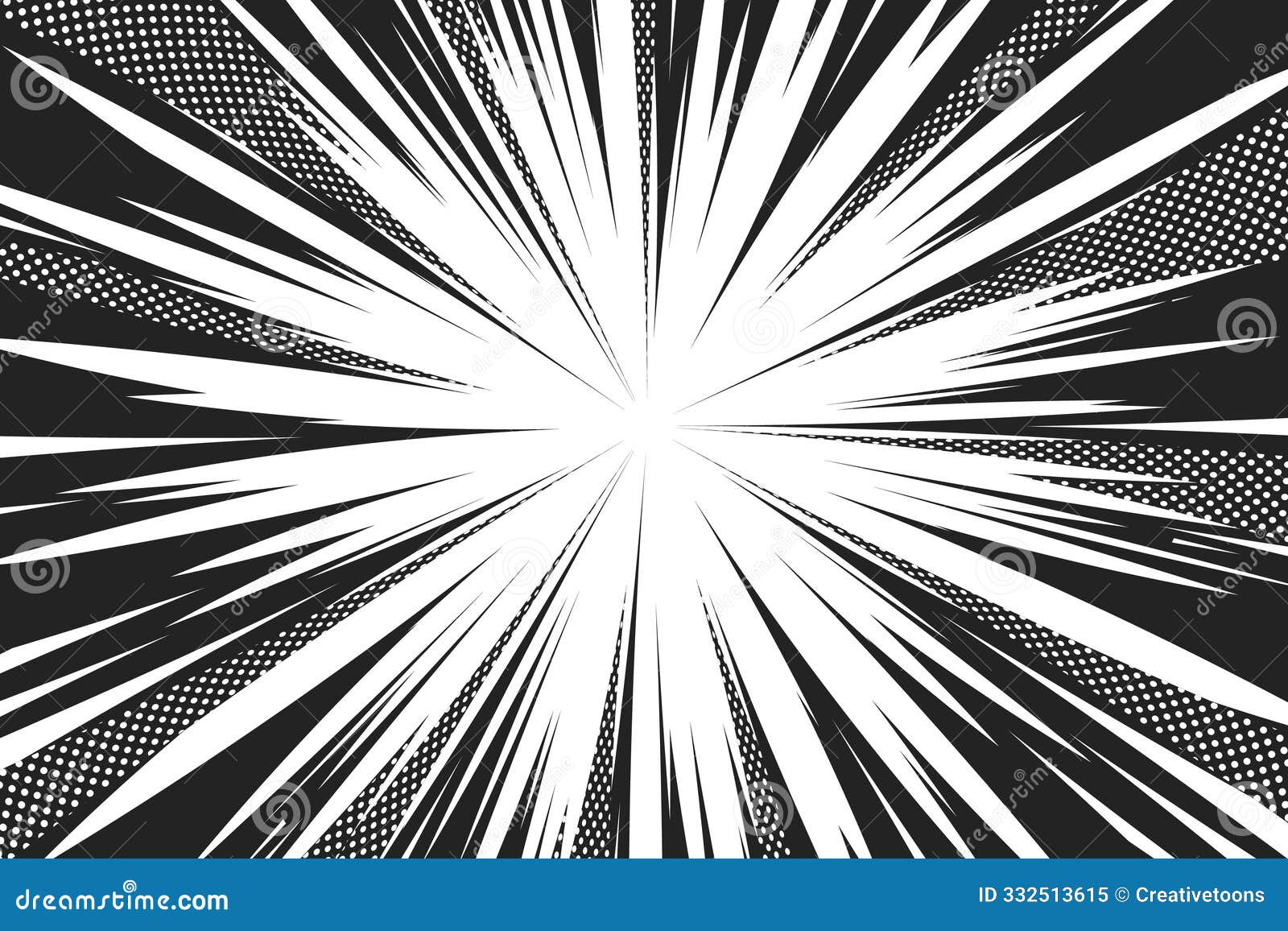 Comic Book Black and White Speed Lines Background. Comic Zoom Lines ...