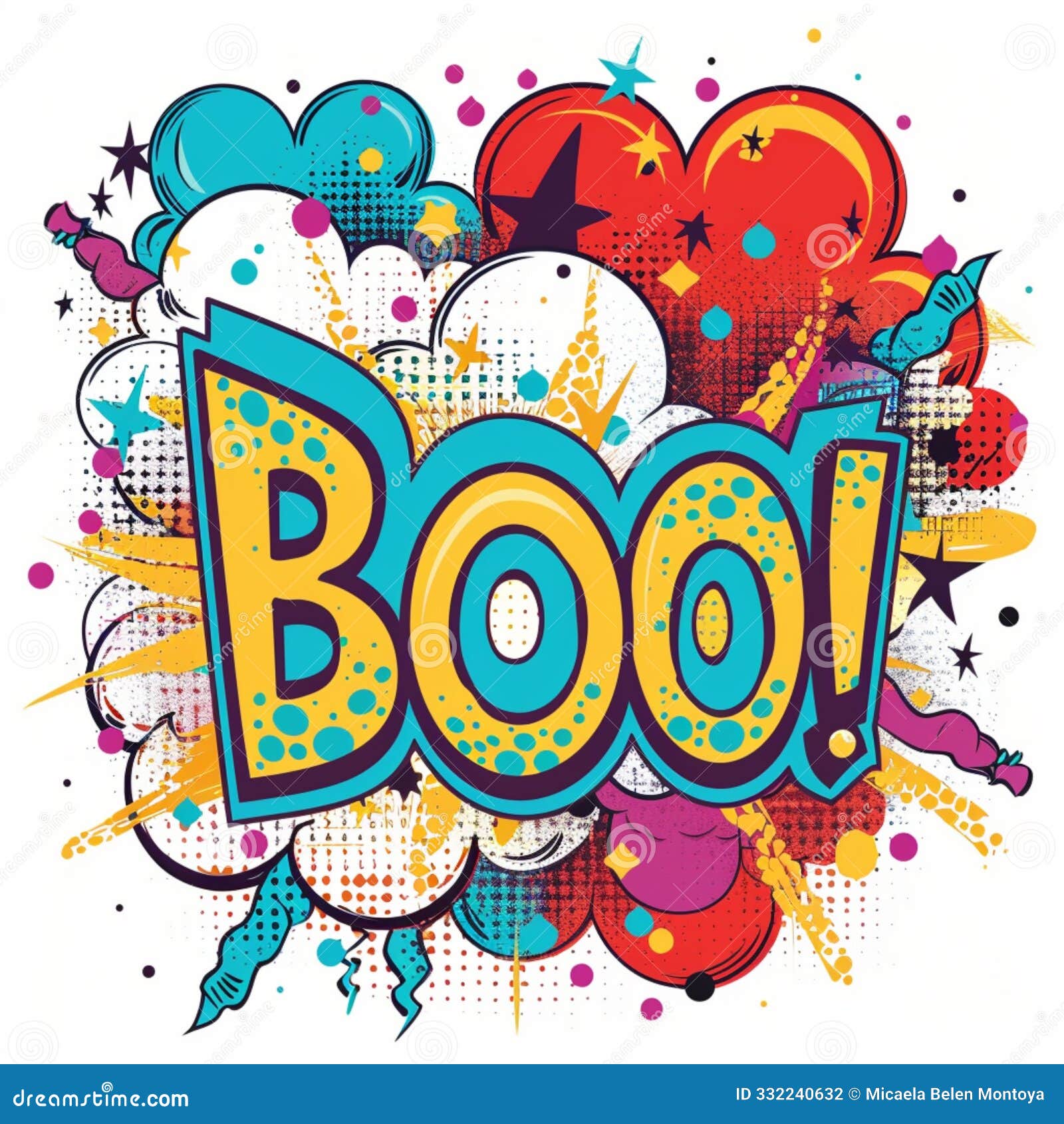 Comic Book BOO! , Speech Bubble Design, Explosion Vector, Pastel ...