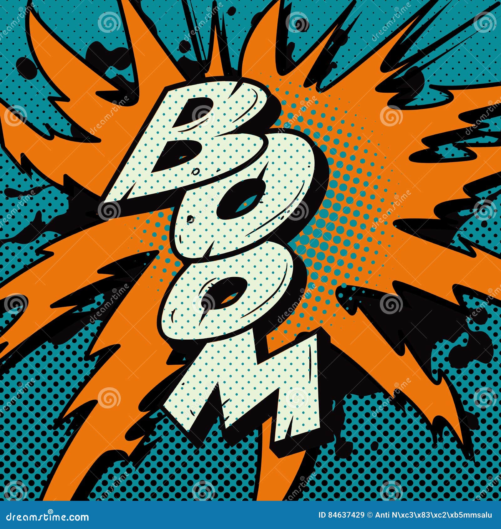 Comic Book Boom Explosion stock vector. Illustration of symbol - 84637429