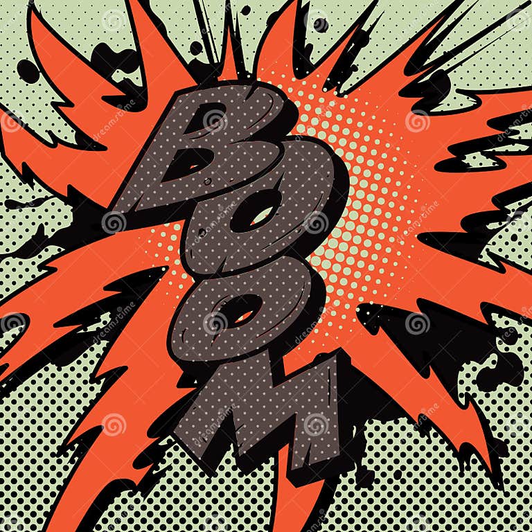 Comic Book Boom Explosion stock vector. Illustration of background ...