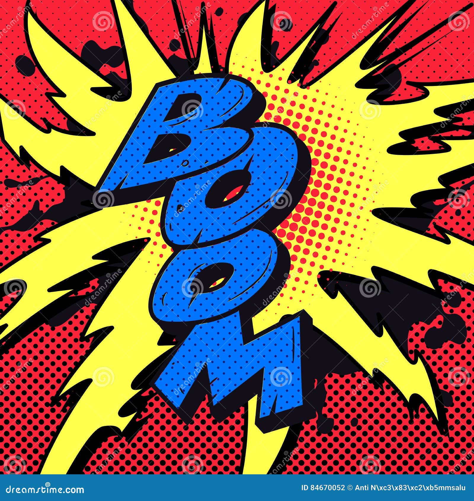 Comic Book Boom Explosion stock vector. Illustration of cartoon - 84670052