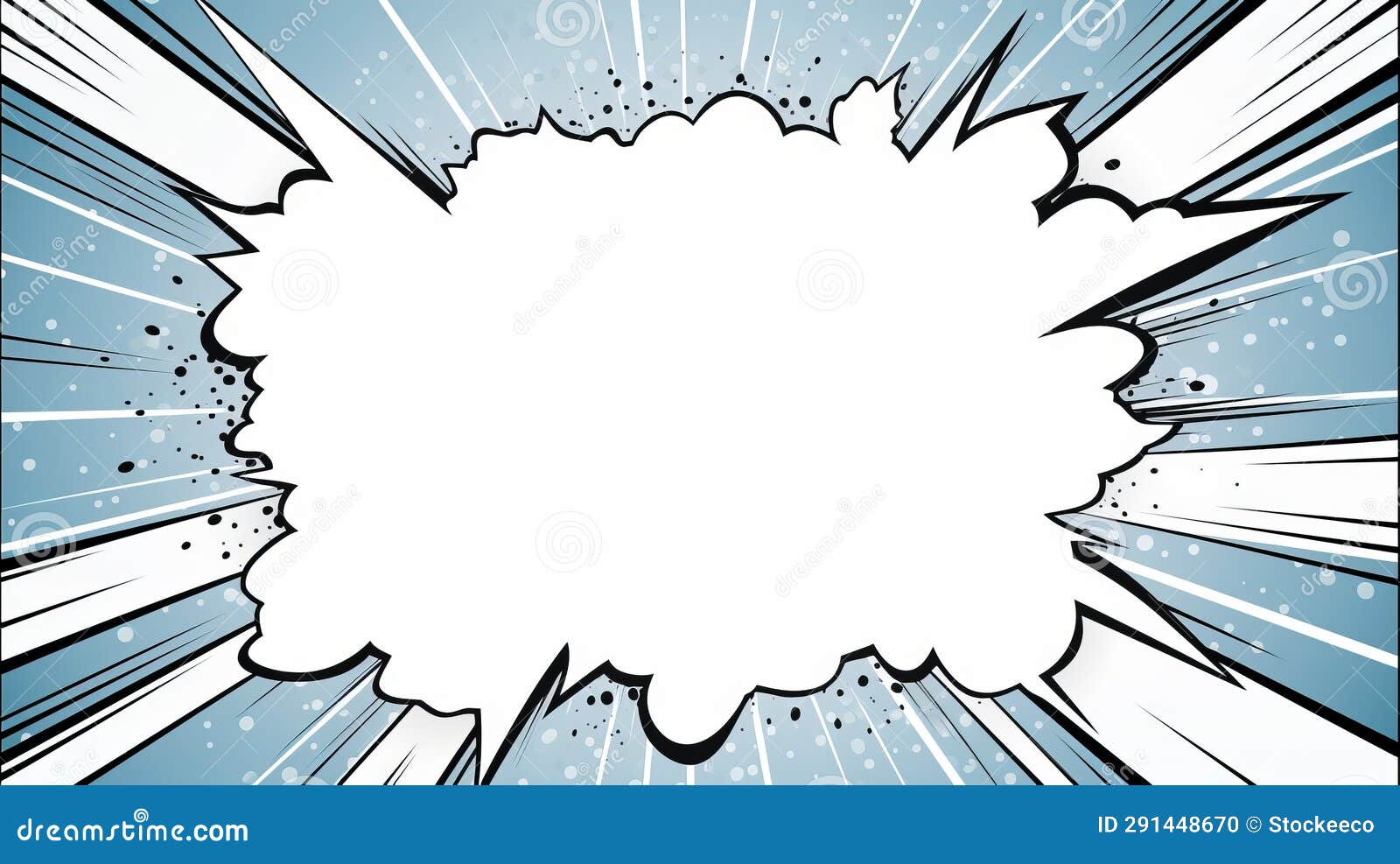 Comic Book Bubble on Blue Background Vector - Yasushi Nirasawa Stock ...