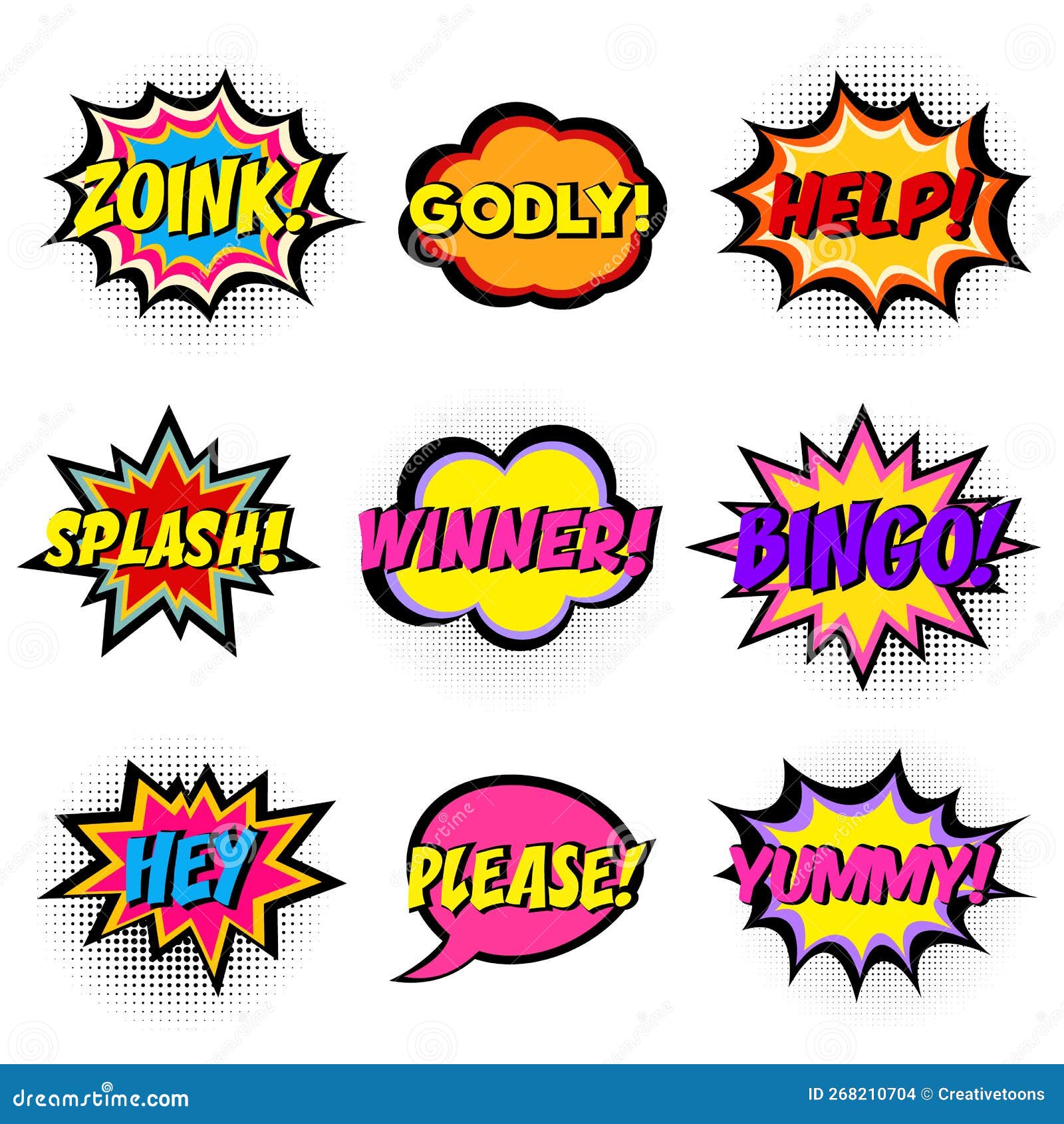 Comic Book Words. Comic Speech Bubble Set Stock Vector - Illustration ...