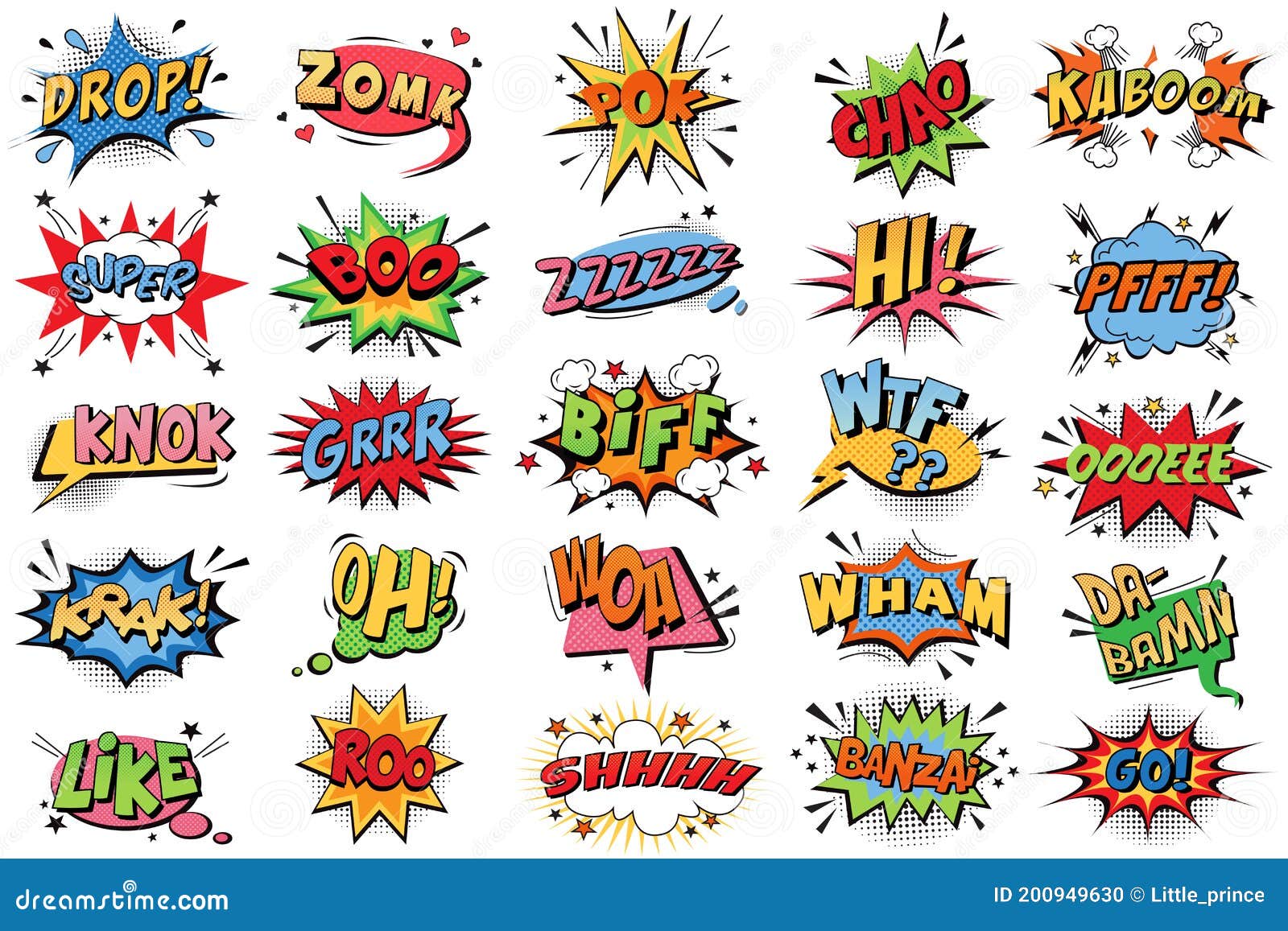 Comic Book Bubbles Doodle Set Stock Vector - Illustration of comic ...