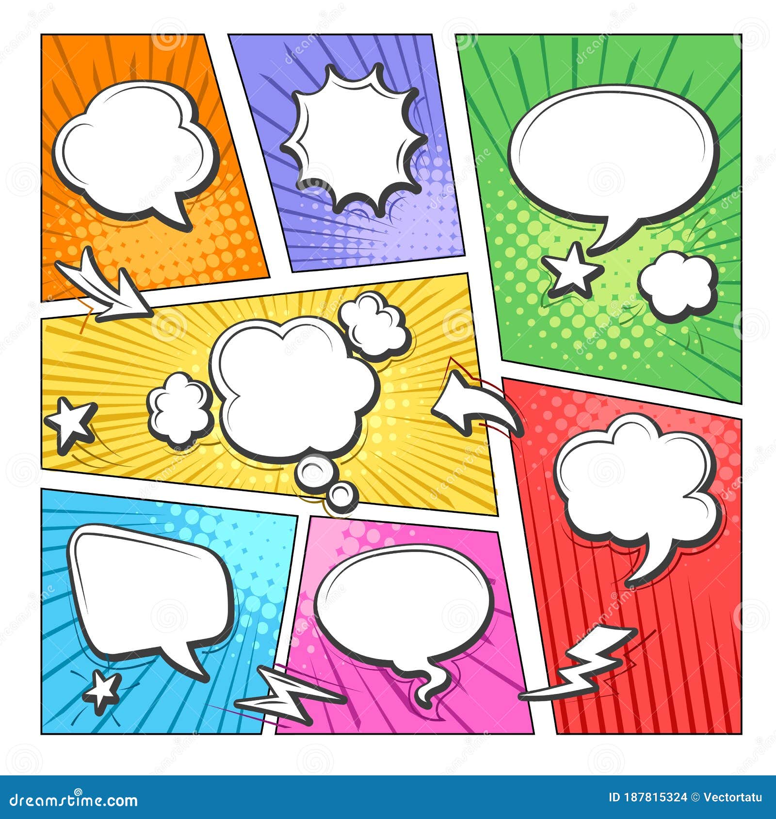 Comic book bubbles layout stock vector. Illustration of page - 187815324