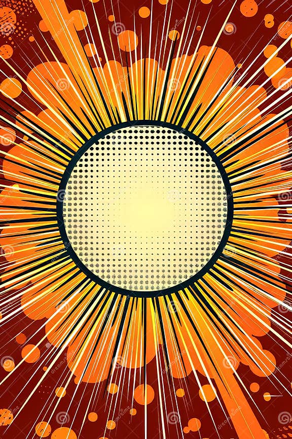 Comic Book Burst Effect with Halftone and Radial Pattern Featuring a ...