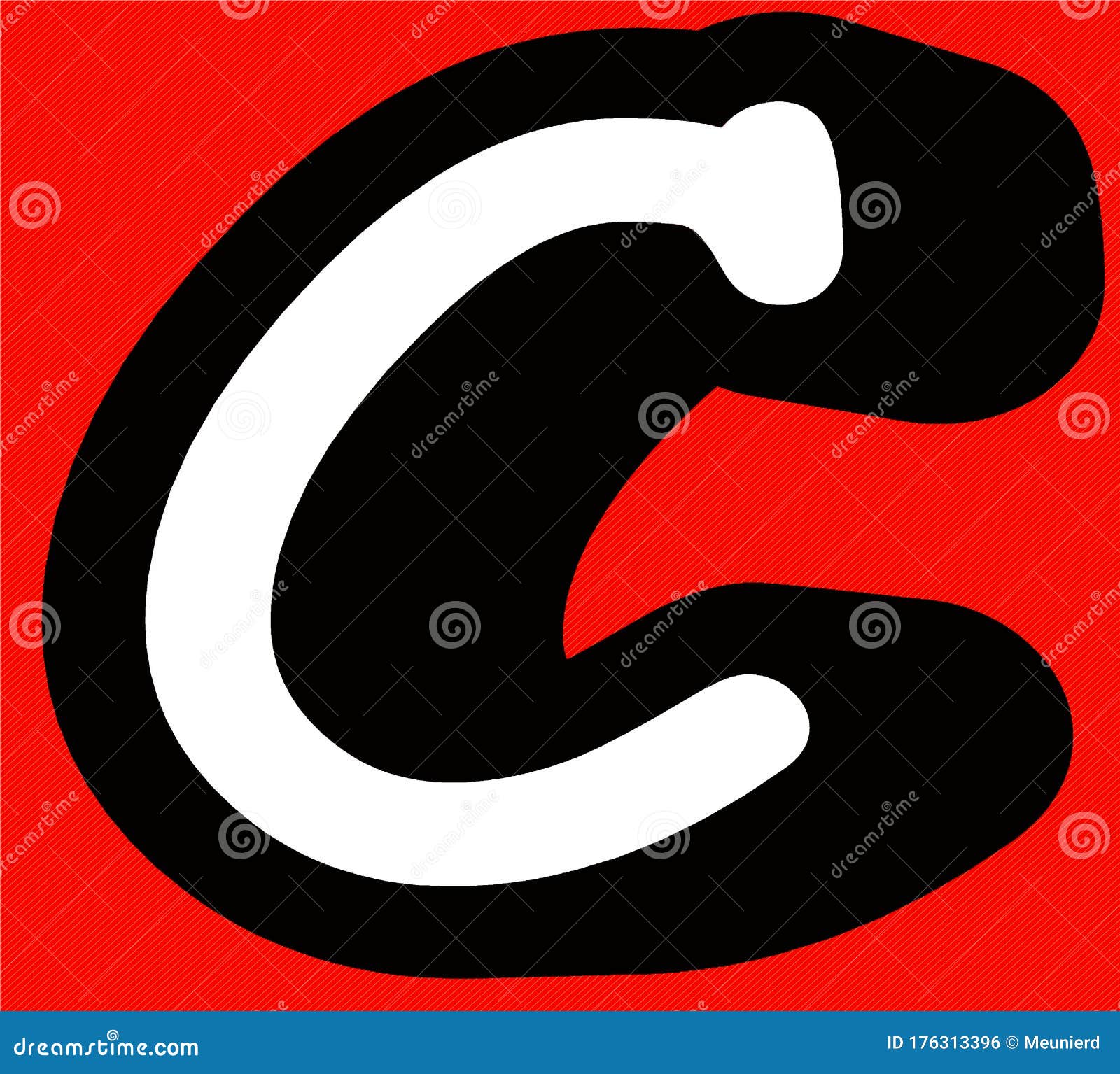 Comic book C letter stock illustration. Illustration of drawn - 176313396