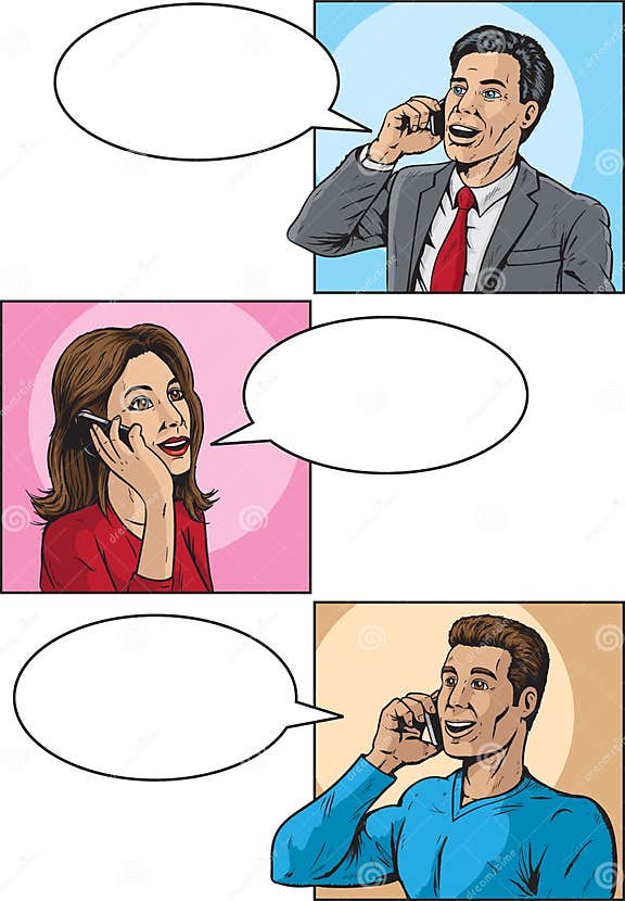 Comic book callers stock vector. Illustration of representative - 36391747