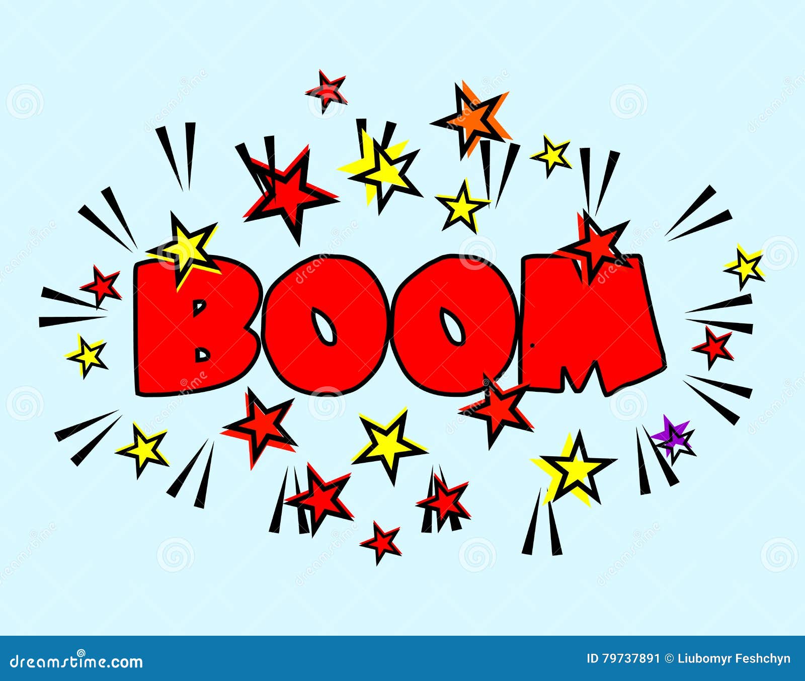 Comic Book Cartoon - Boom Explosion. Splash with Stars Stock Vector ...