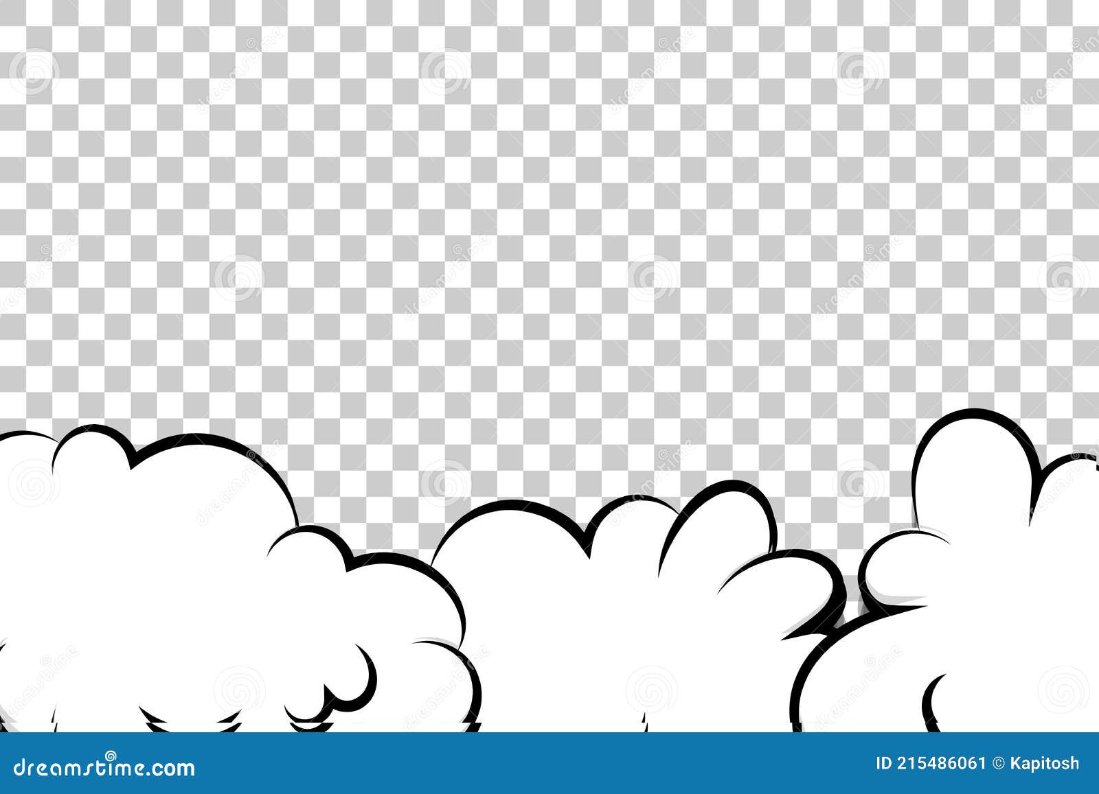 Artoon Puff Cloud Template on Transparent Background Stock Vector ...