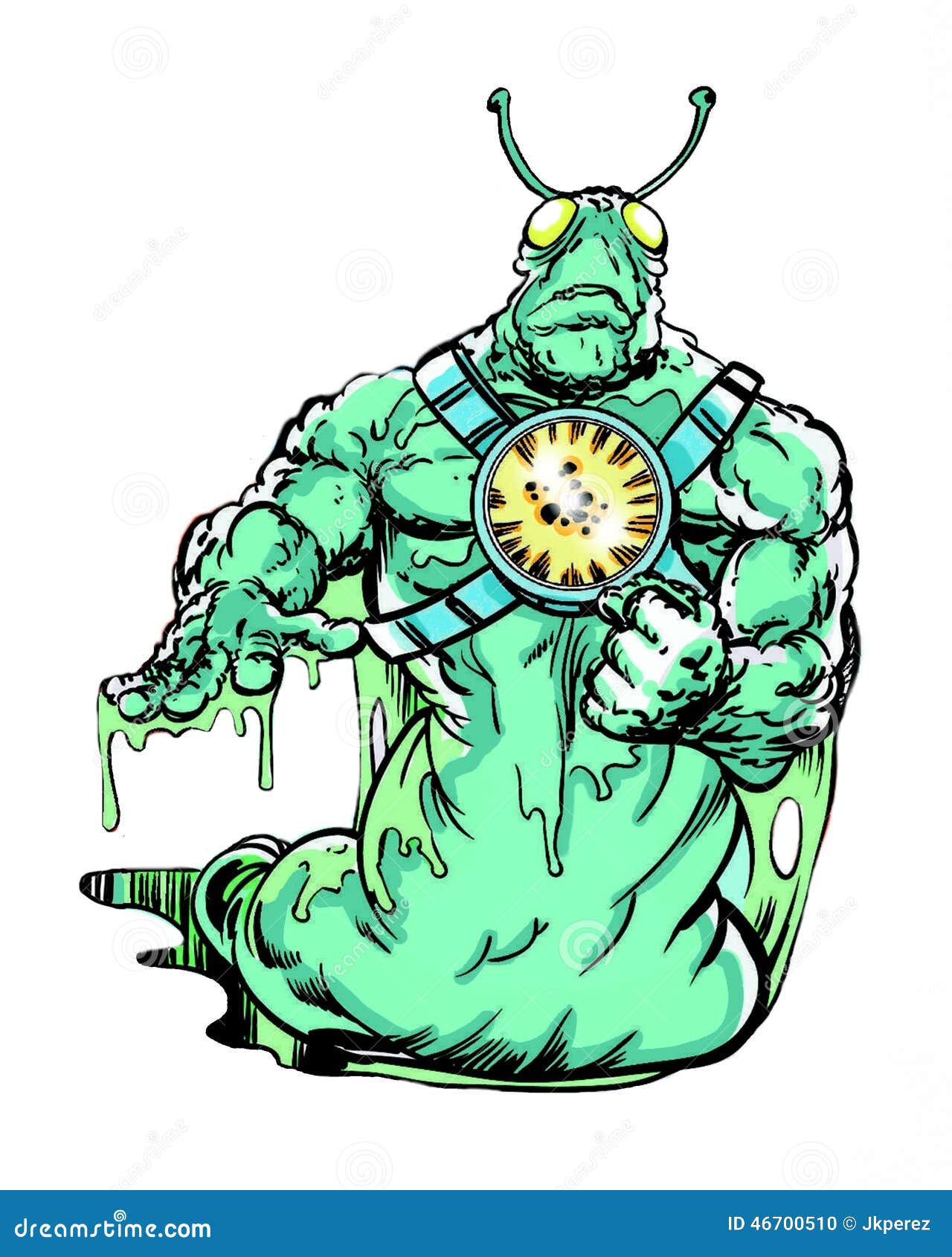 Comic Book Character Slug Alien Stock Illustration - Illustration of ...