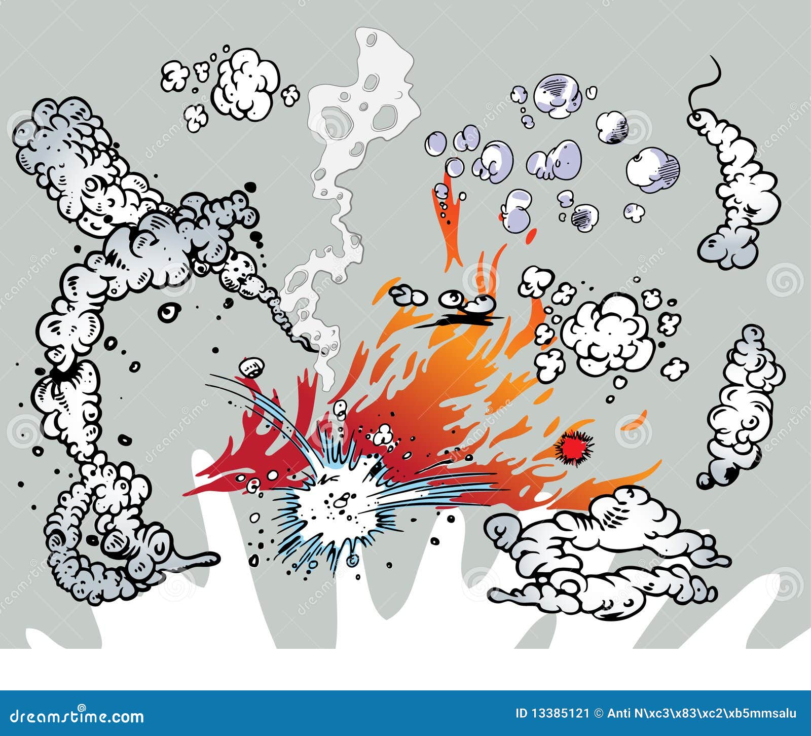 Comic Book Clouds Flames Stock Illustrations – 5 Comic Book Clouds ...