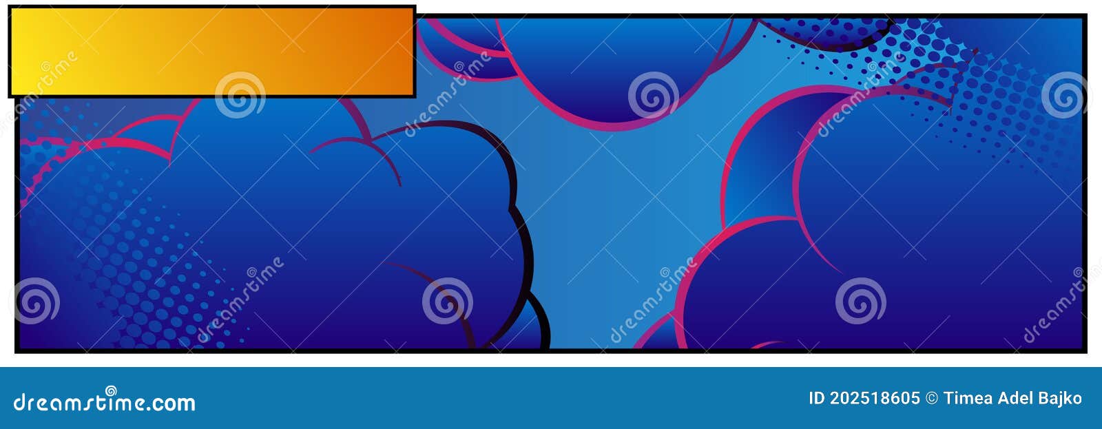 Comic Book Colored Background for Banner. Stock Vector - Illustration ...