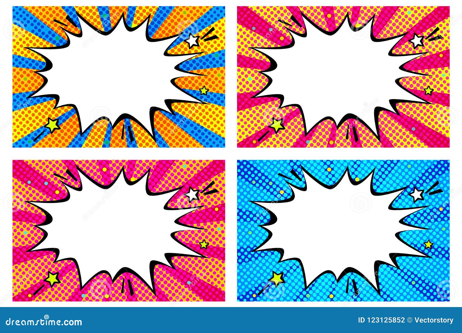 Comic Book Colorful Background with Rays. Stock Vector - Illustration ...