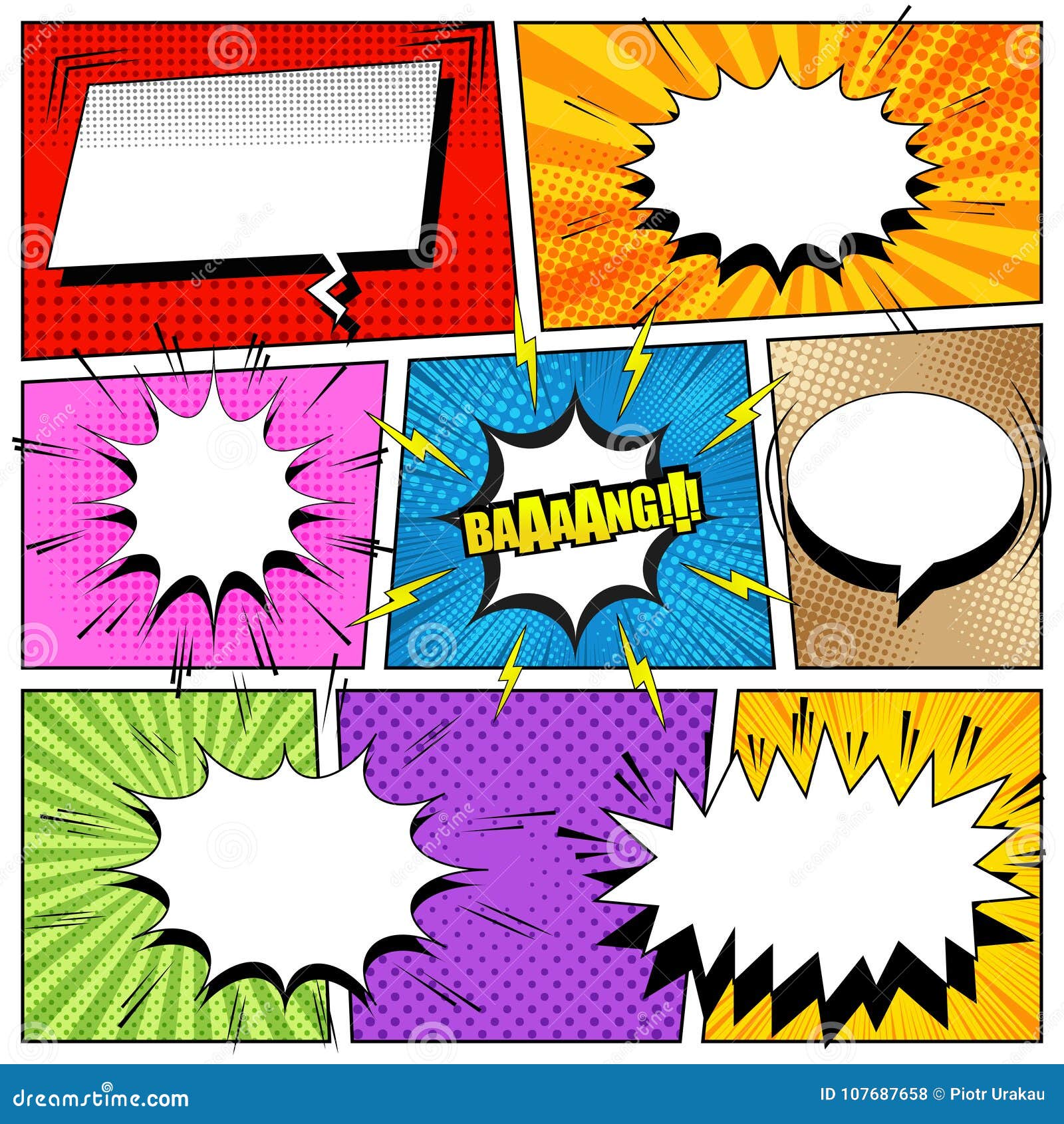 Comic Book Colorful Composition Stock Vector - Illustration of element ...