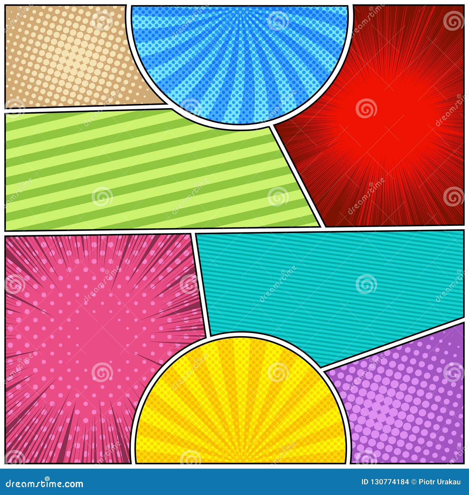 Comic Book Colorful Composition Stock Vector - Illustration of page ...