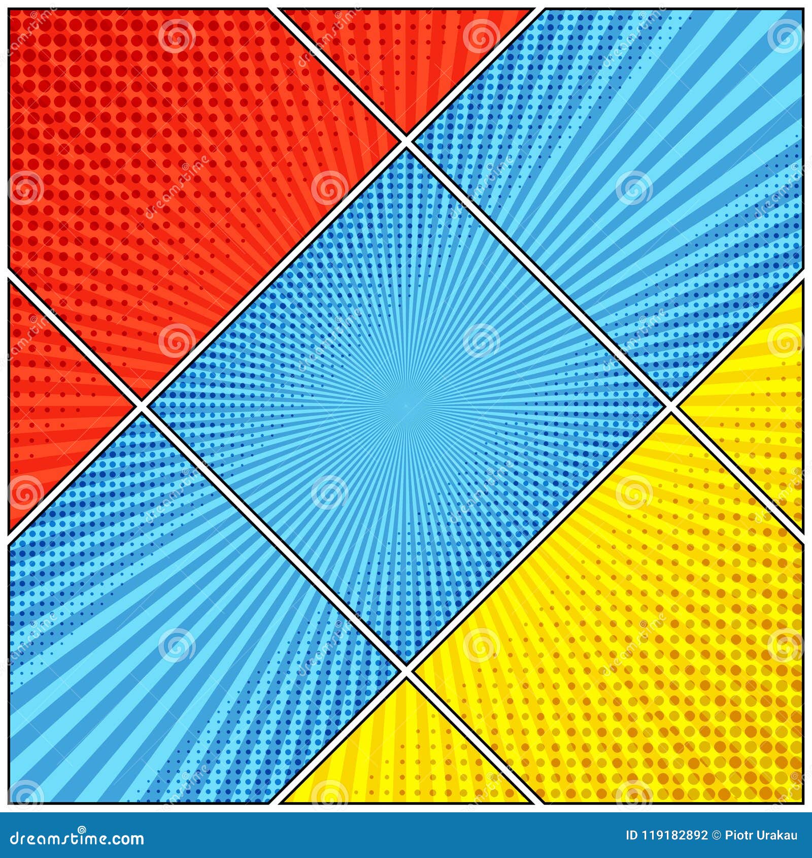 Comic Book Colorful Diagonal Composition Stock Vector - Illustration of ...