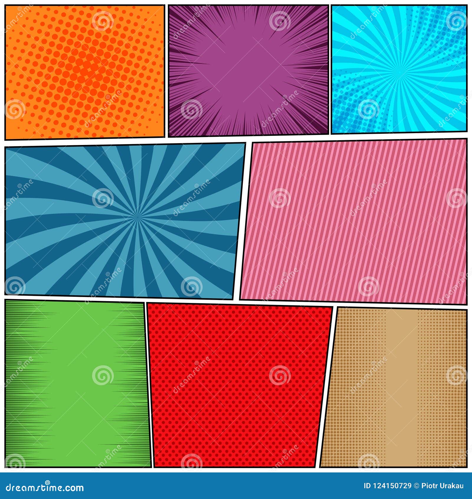 Comic Book Colorful Template Stock Vector - Illustration of collection ...