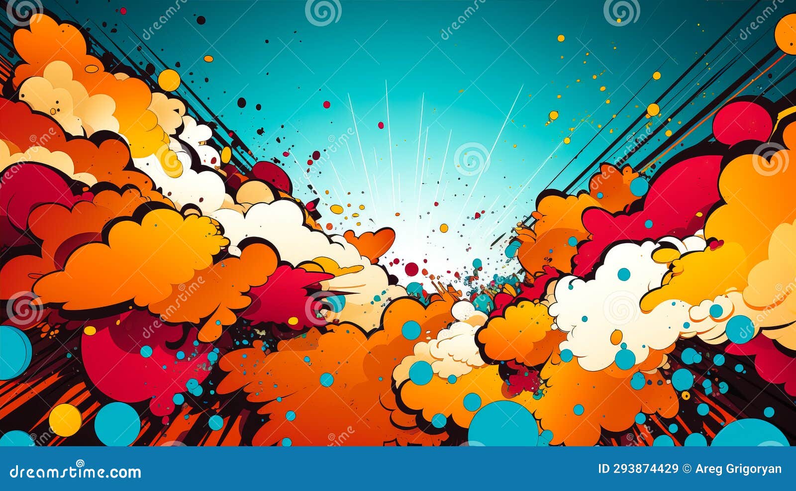 Comic Book Colourful Background Stock Illustration - Illustration of ...