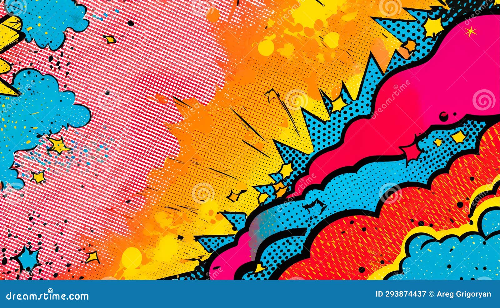 Comic Book Colourful Background Stock Illustration - Illustration of ...