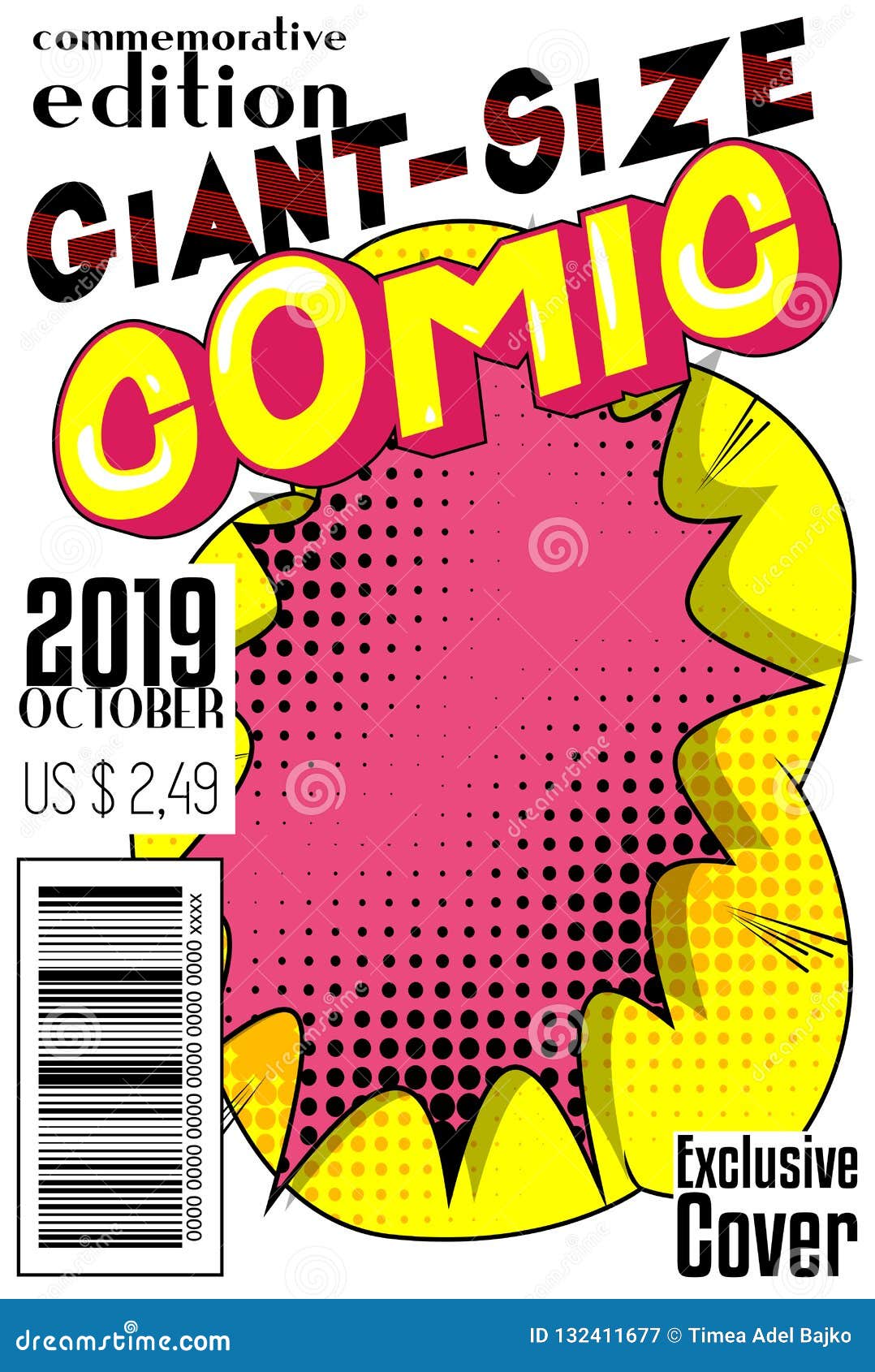 Comic Book Cover with Abstract Background. Stock Illustration ...