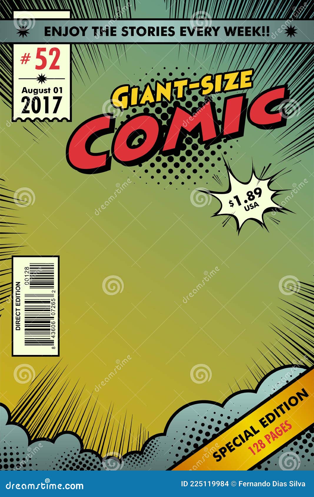 Comic Book Cover. Background Colorful and Gradient. Stock Vector ...