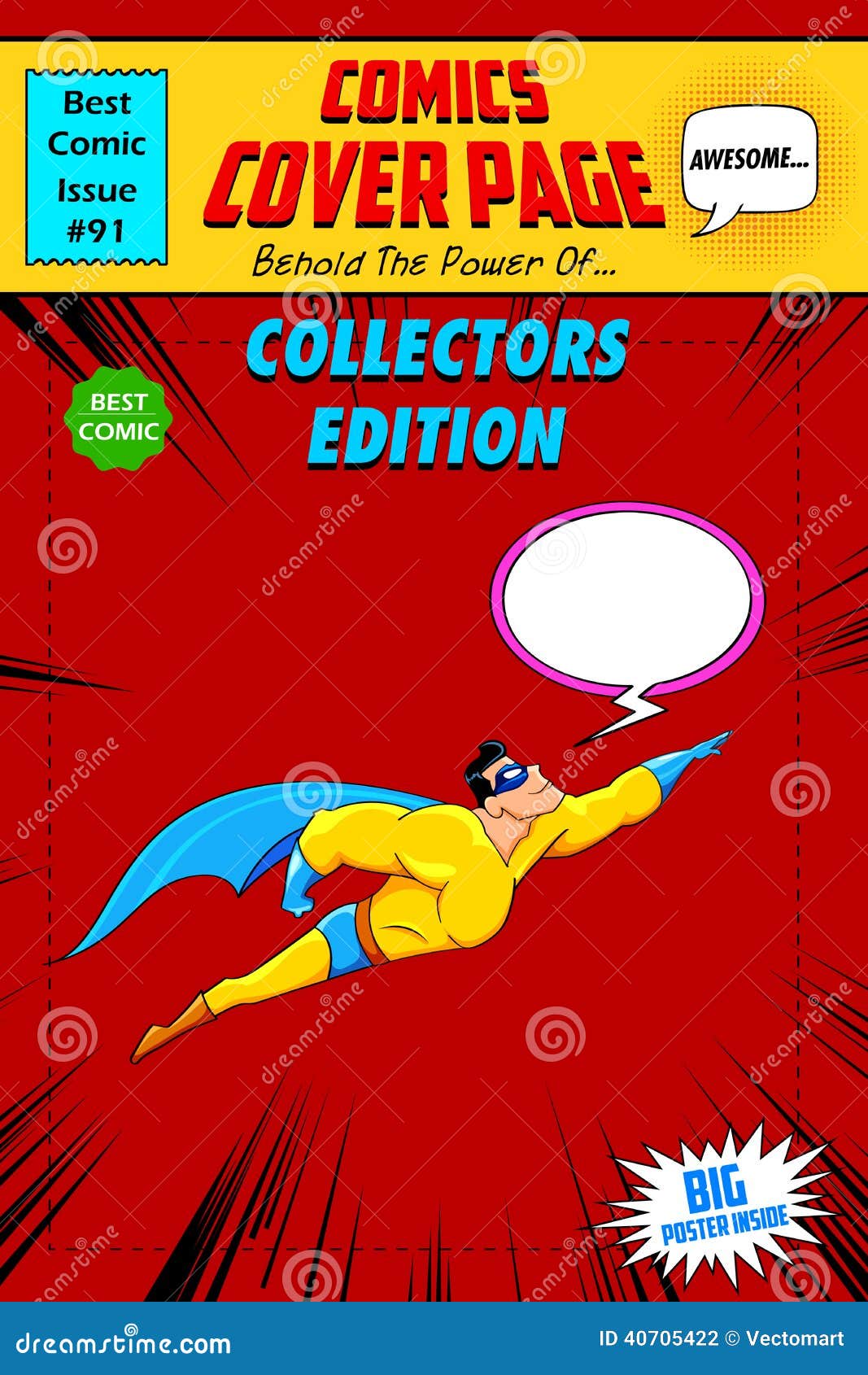 Comic Book Cover stock vector. Illustration of magazine - 40705422