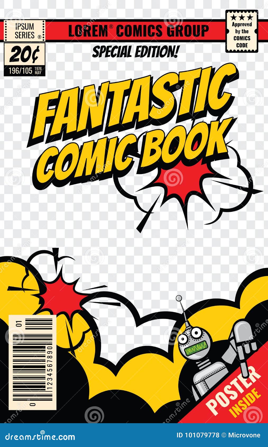 Comic Book Cover Vector Template Stock Vector - Illustration of ...