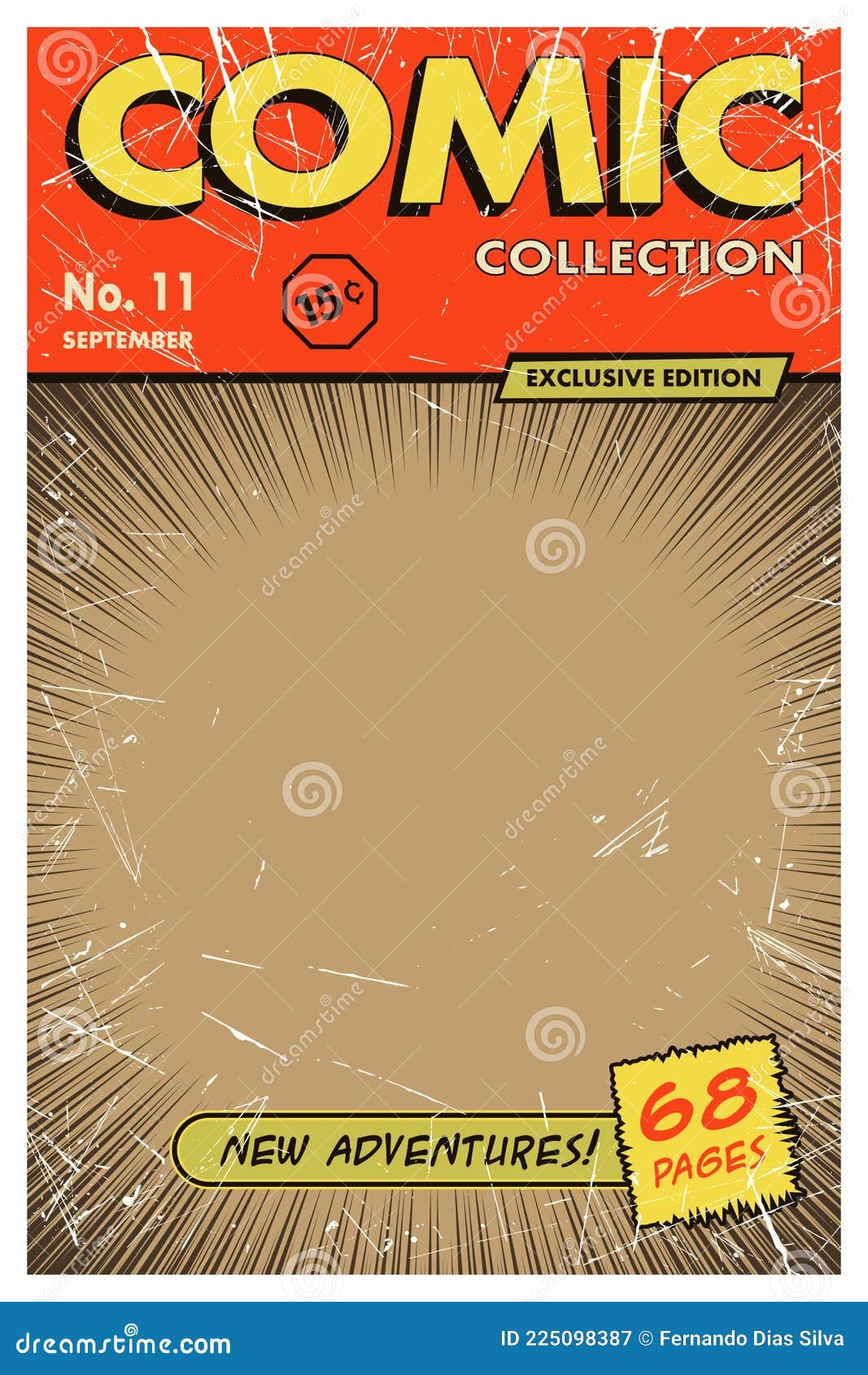 Comic Book Cover Vintage. Vector Art Retro. Stock Vector - Illustration ...